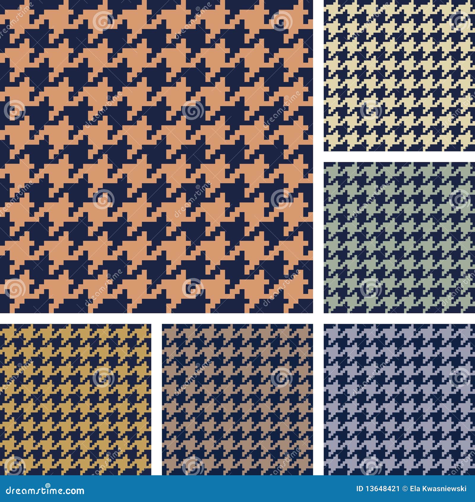 Conjunto Del Vector Del Modelo Del Houndstooth Ilustración del Vector ...