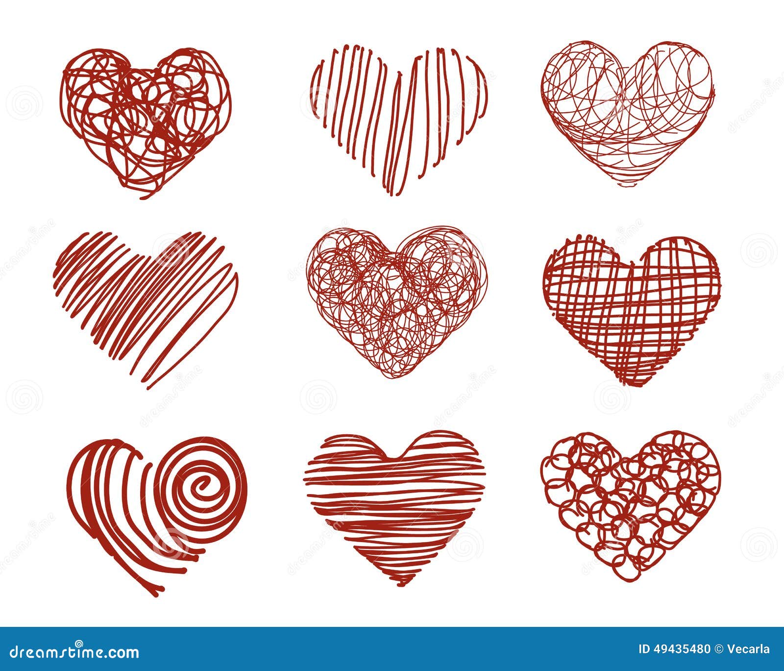 Conjunto Drenado Mano Del Corazón Ilustración del Vector - Ilustración ...