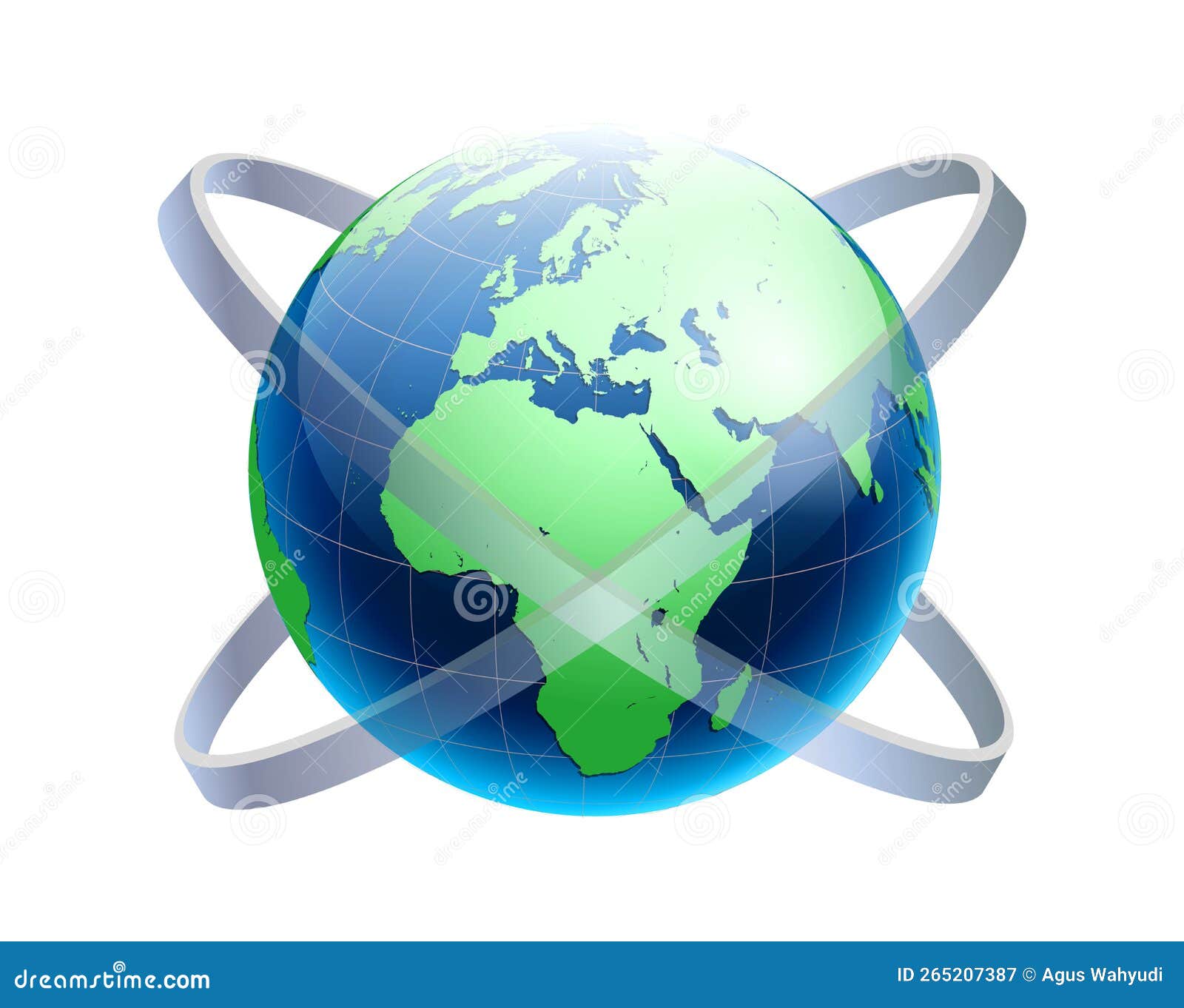 Conjunto Realista De Globo Terrestre Interconectado Aislado. Ilustración del Vector ...