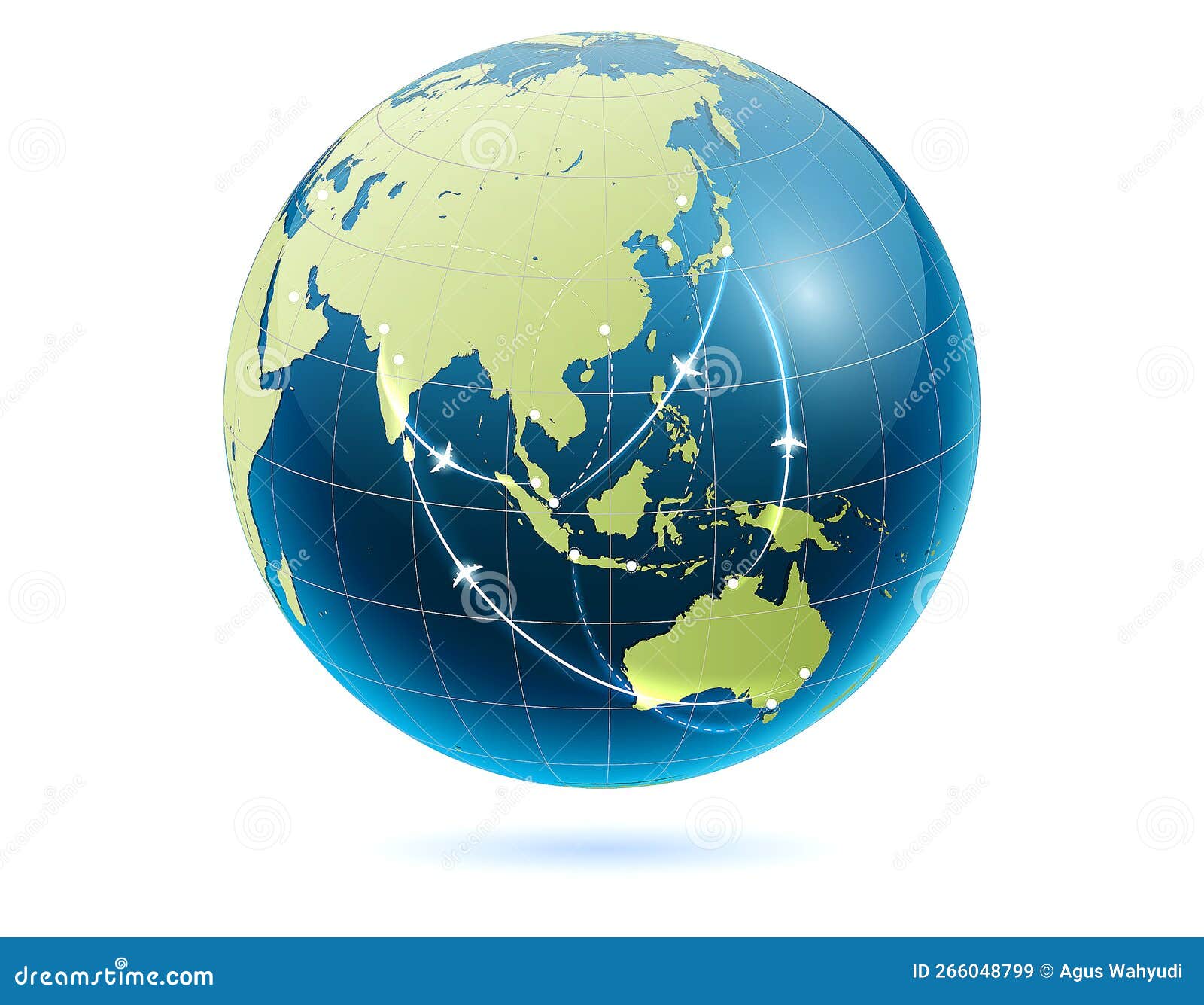 Conjunto Realista De Globo Terrestre Interconectado Aislado. Stock de ...