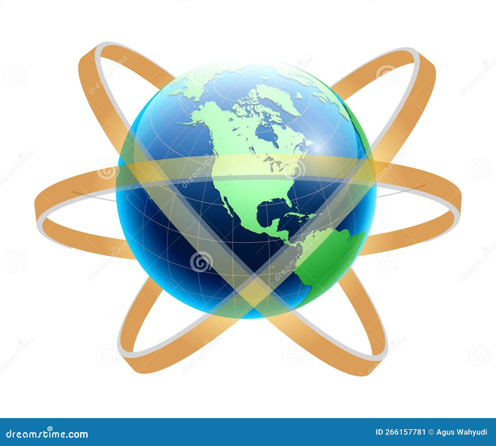 Conjunto Realista De Globo Terrestre Interconectado Aislado. Stock de ...
