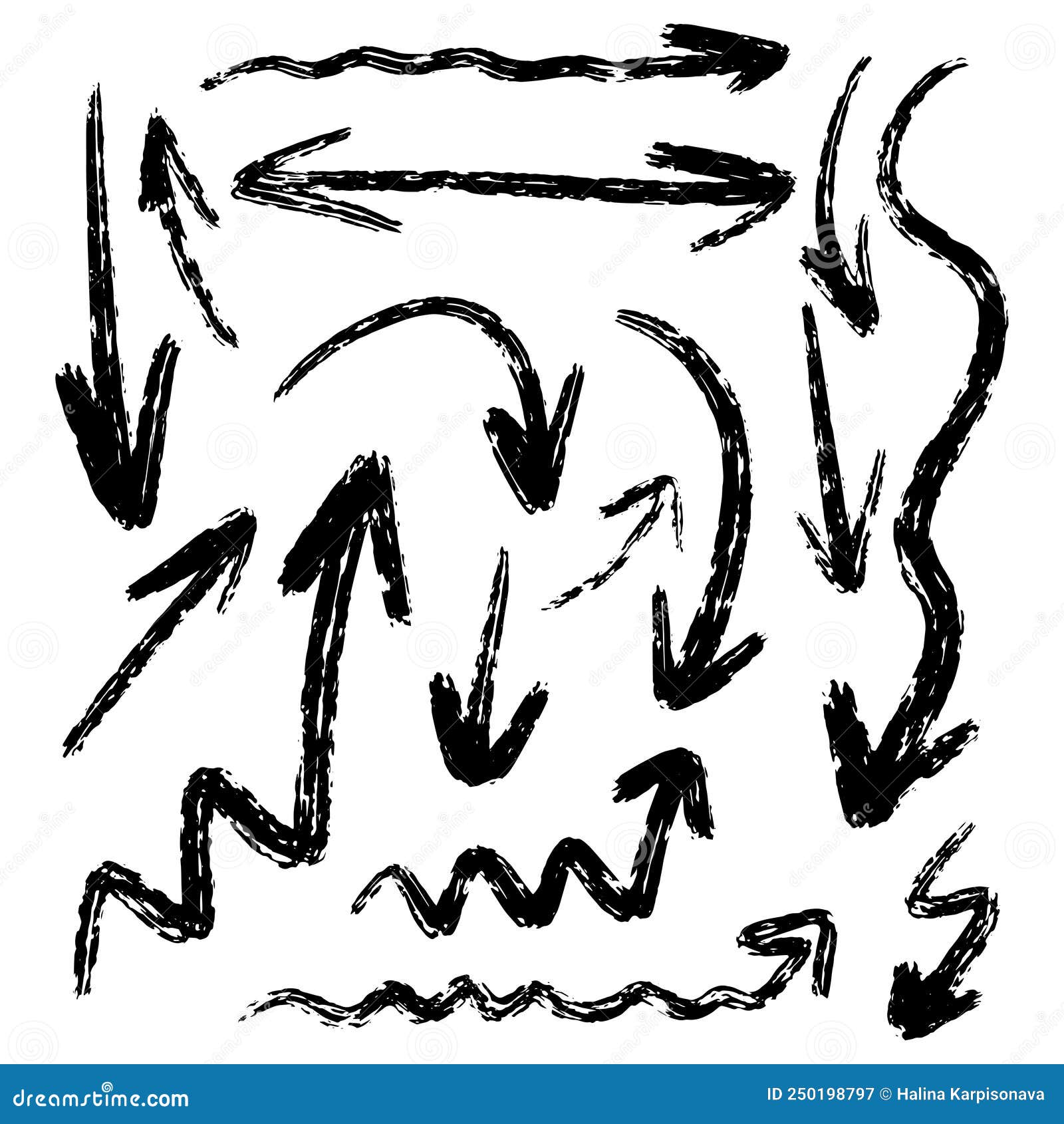 Conjunto Vectorial De Flechas De Tiza Dibujadas A Mano De Doodle