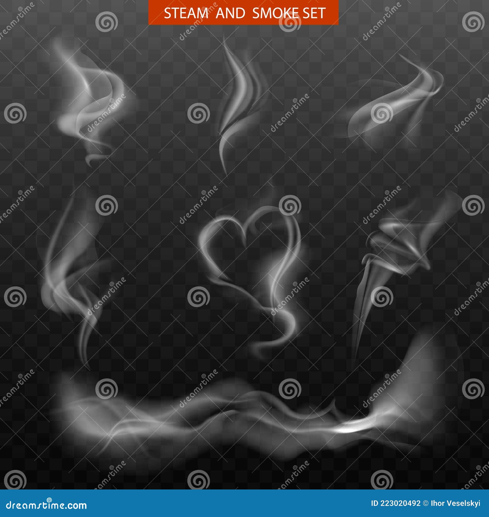 Conjunto vectorial de humo ilustración del vector. Ilustración de ...