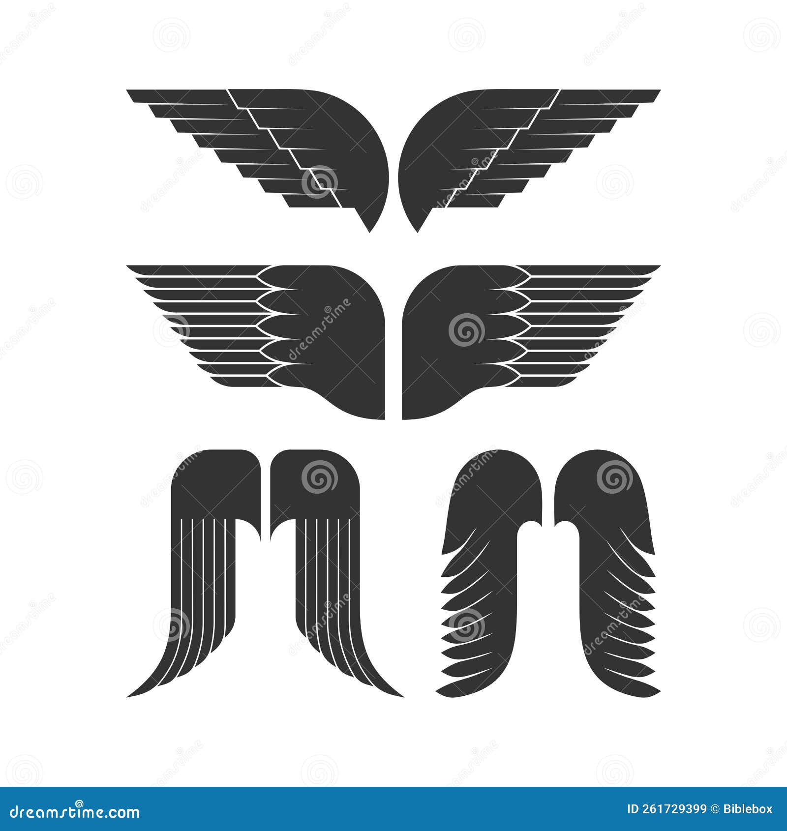 Conjunto Vectorial De Logotipos De Alas Ilustración del Vector ...