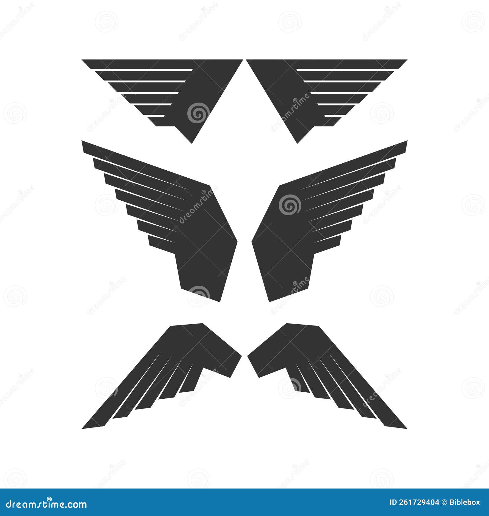 Conjunto Vectorial De Logotipos De Alas Ilustración del Vector ...