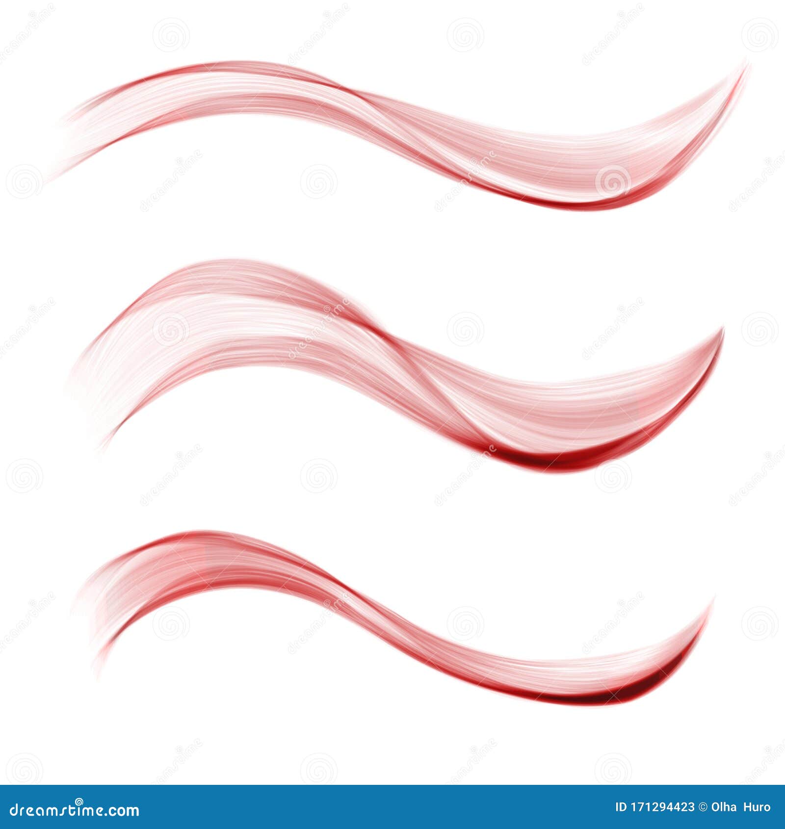 Conjunto Vectorial De Ondas Rojas Sobre Fondo Blanco Ilustración del ...