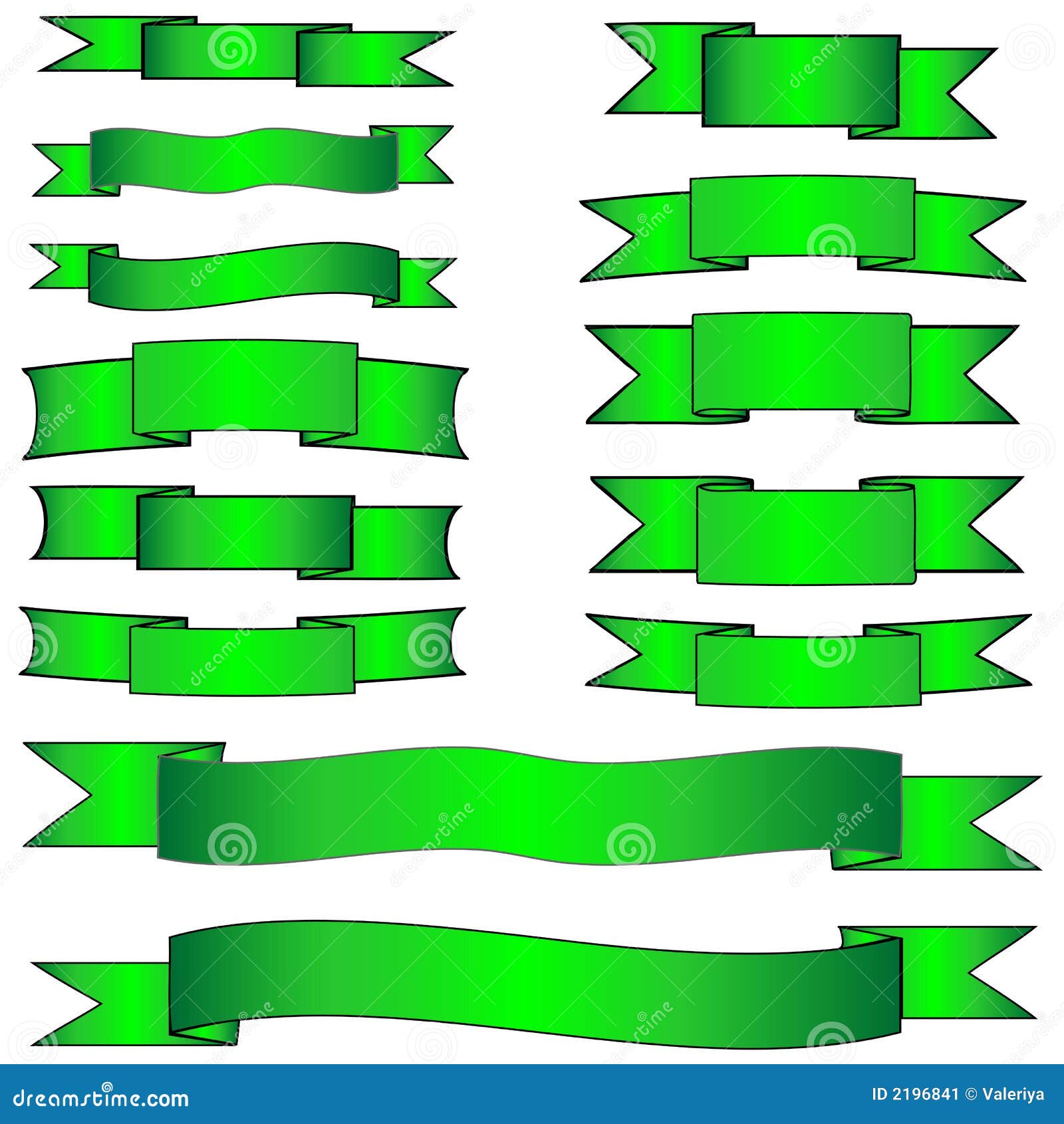 Conjunto Verde De La Bandera Ilustración del Vector - Ilustración de ...