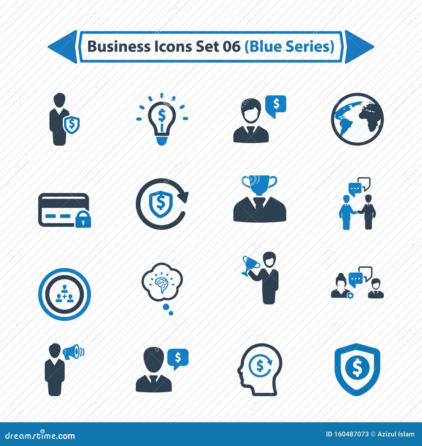 Conjuntos De Iconos Empresariales 06 - Serie Azul Ilustración del ...