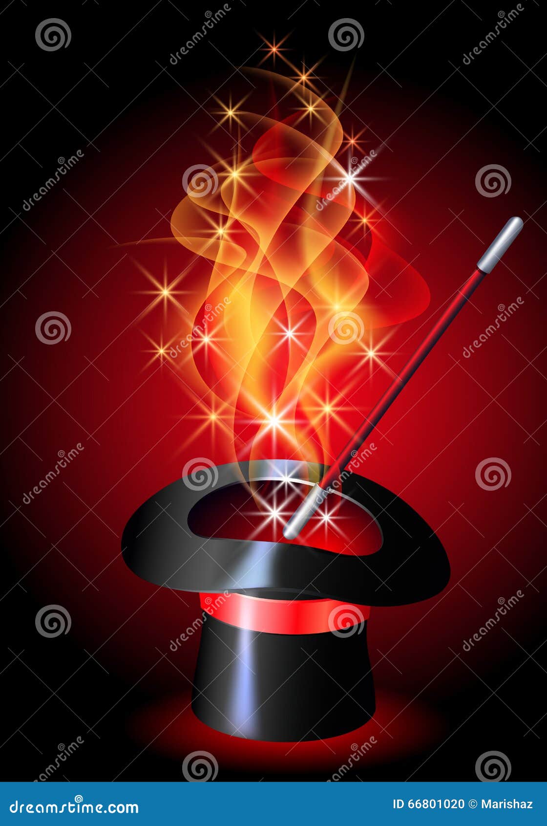 Conjurer Hat And Transparent Flowers Vector Illustration ...