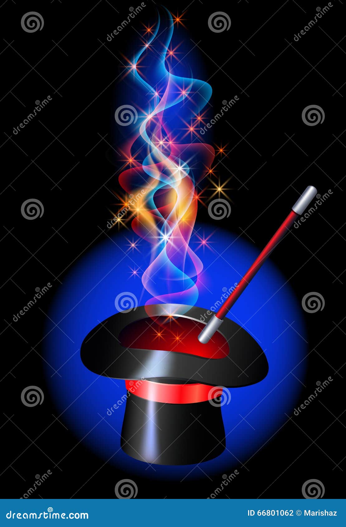 Conjurer Hat And Transparent Flowers Vector Illustration ...