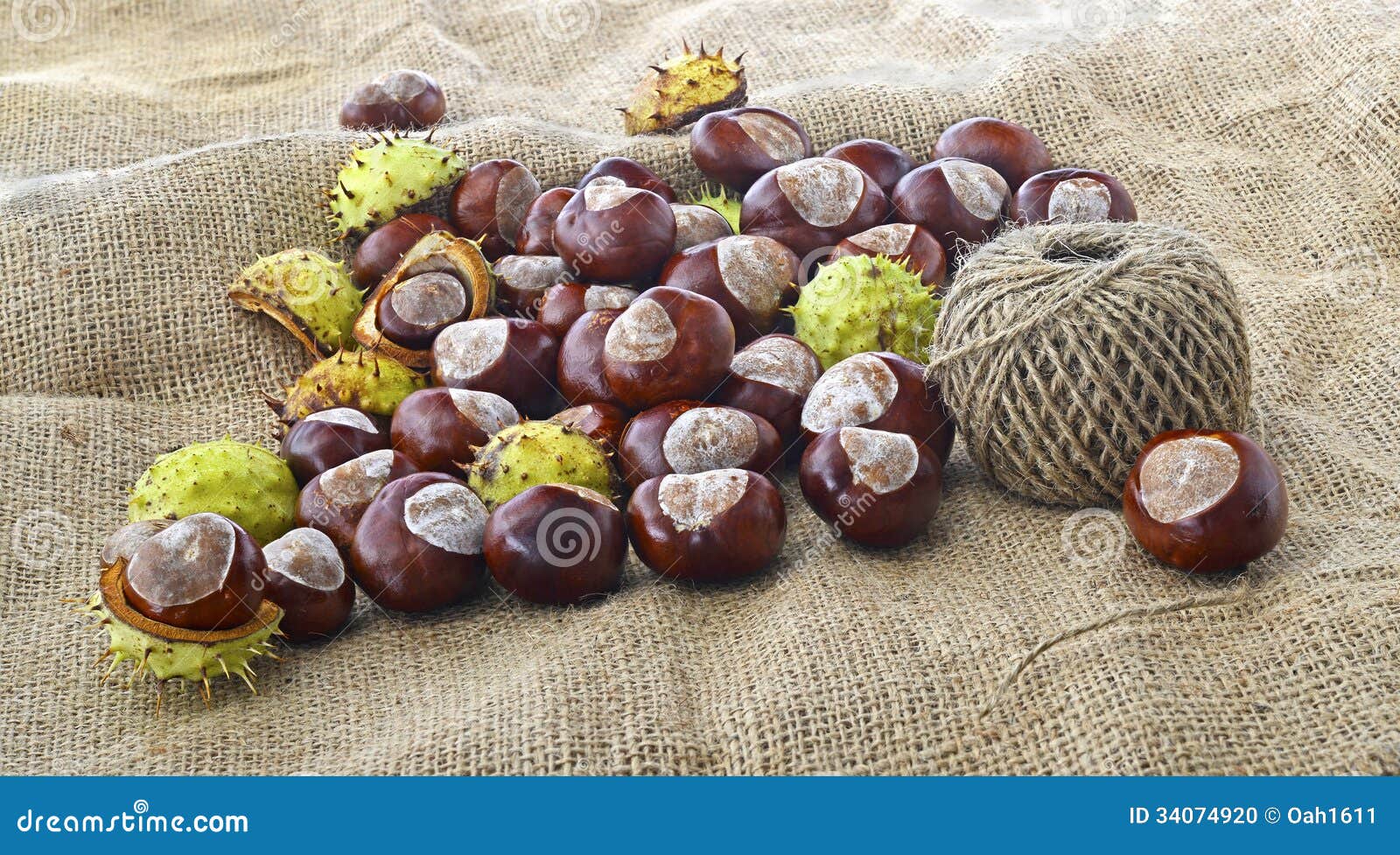 Conkers and a Ball of String Stock Photo - Image of uneven, background ...