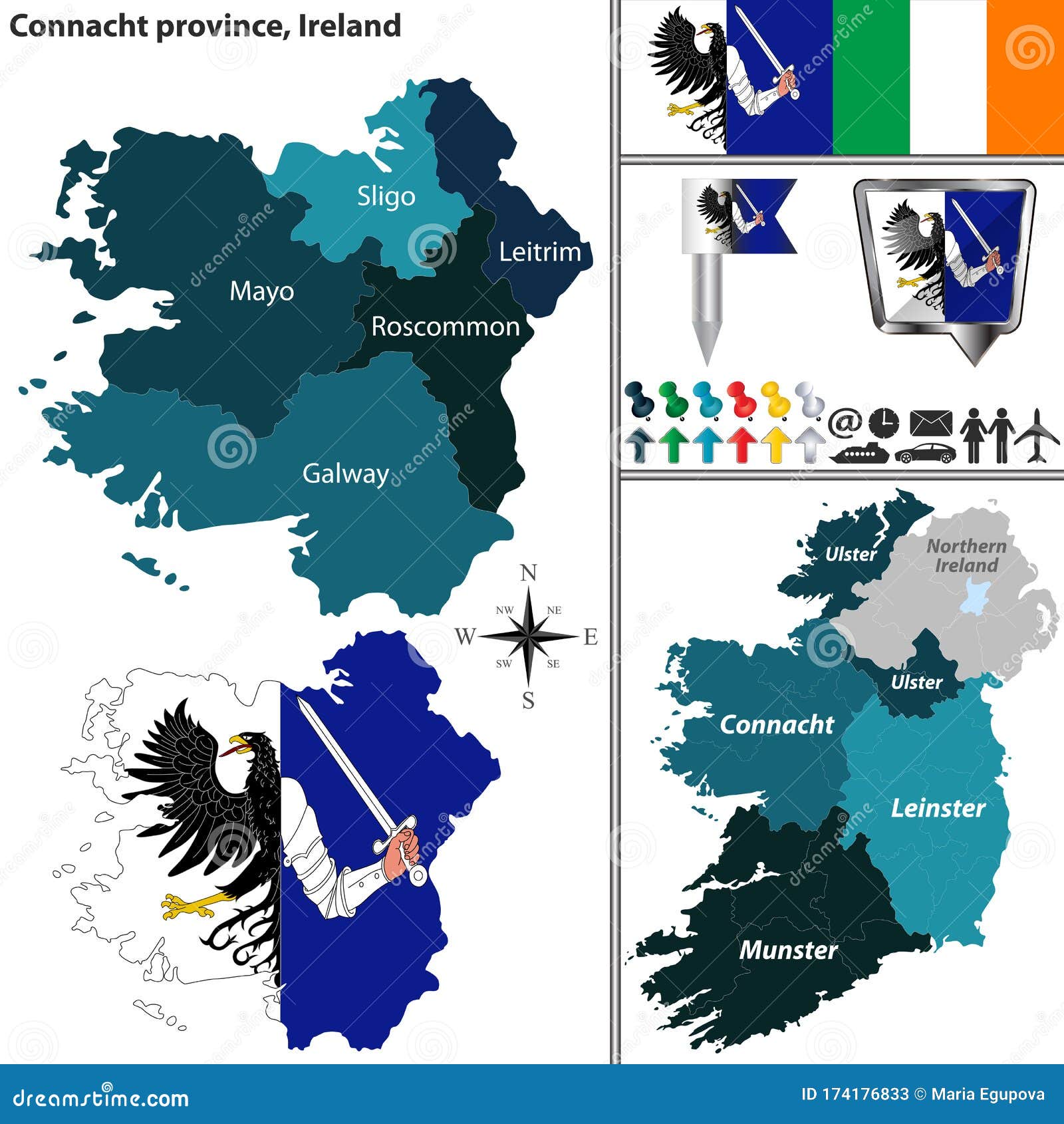 Connacht province, Ireland stock vector. Illustration of ireland ...