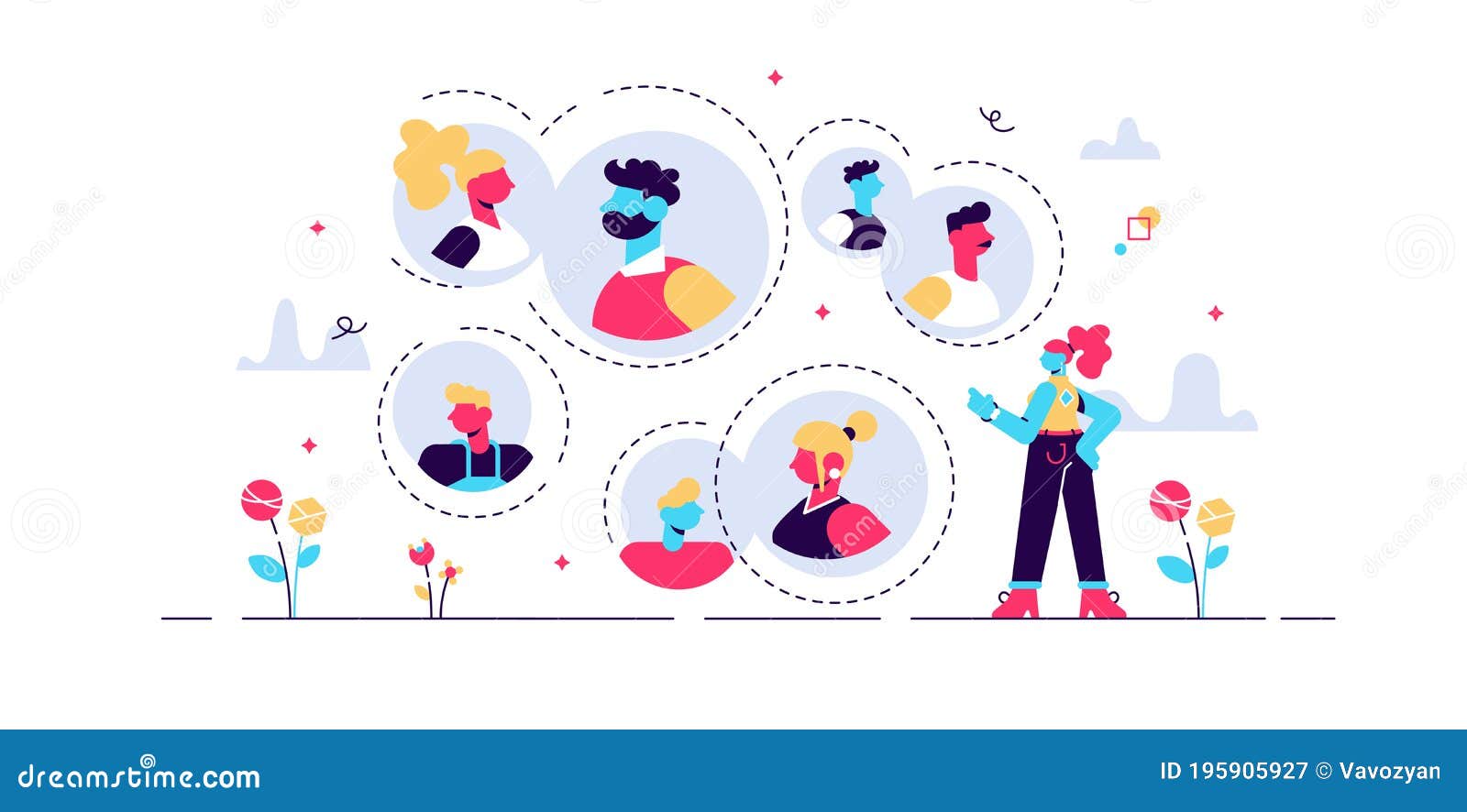 Connected Relationships Vector Illustration. Stock Vector ...