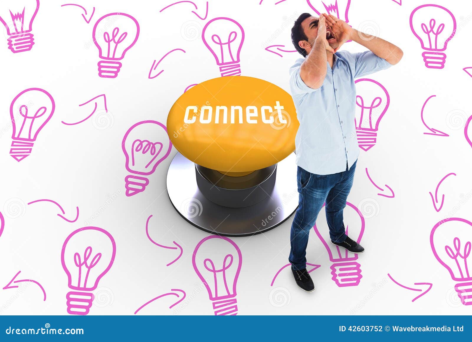 Yellow Push Pin In White Background Or Wallpaper Stock Photography ...