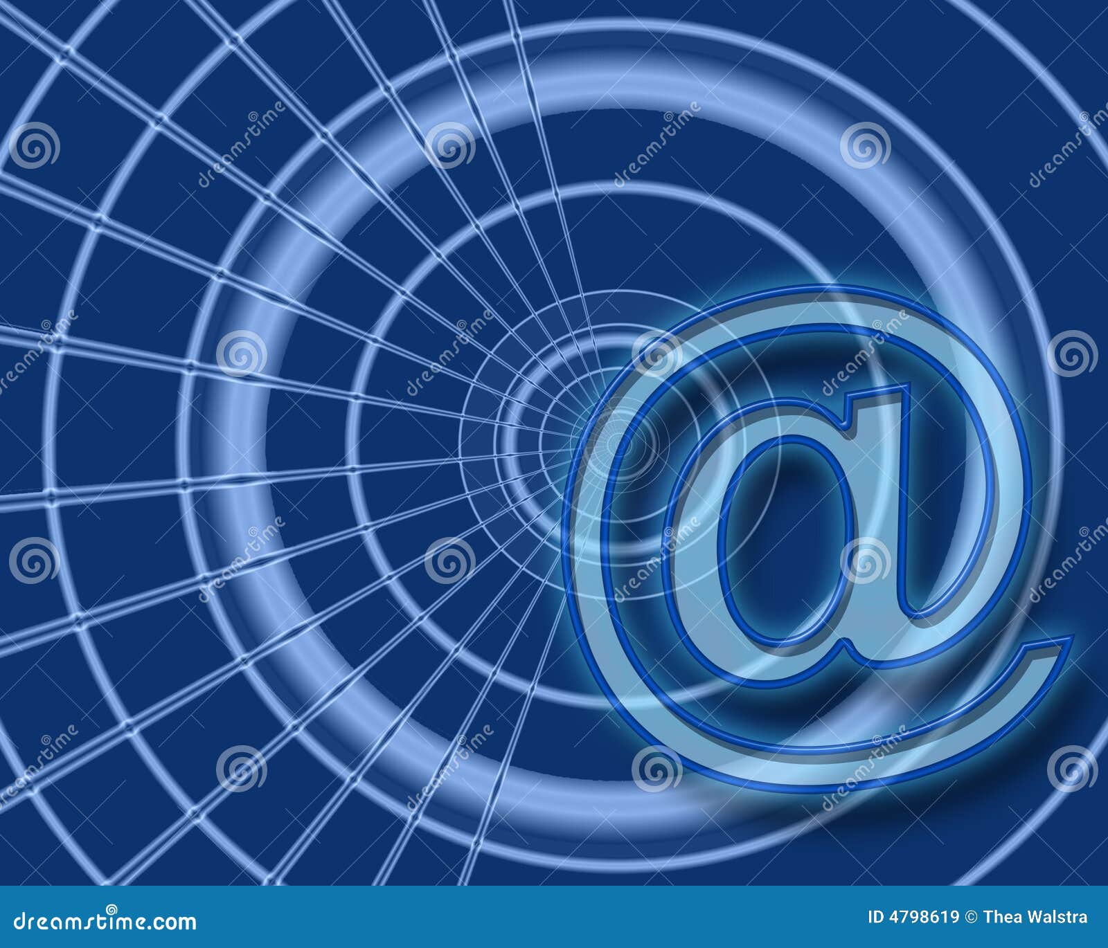 Connect with an @ in blue stock illustration. Illustration of designs ...