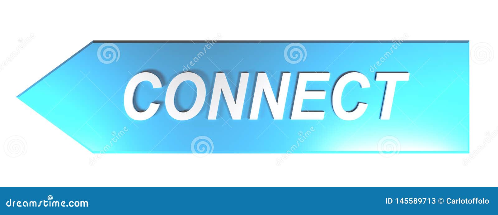 CONNECT on Blue Arrow - 3D Rendering Stock Illustration - Illustration ...