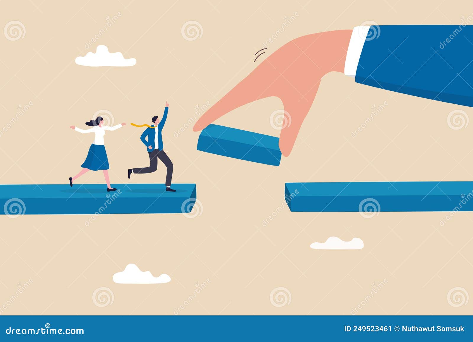 A Bridge With Missing Boards And Gaps Representing The Deterioration Of ...