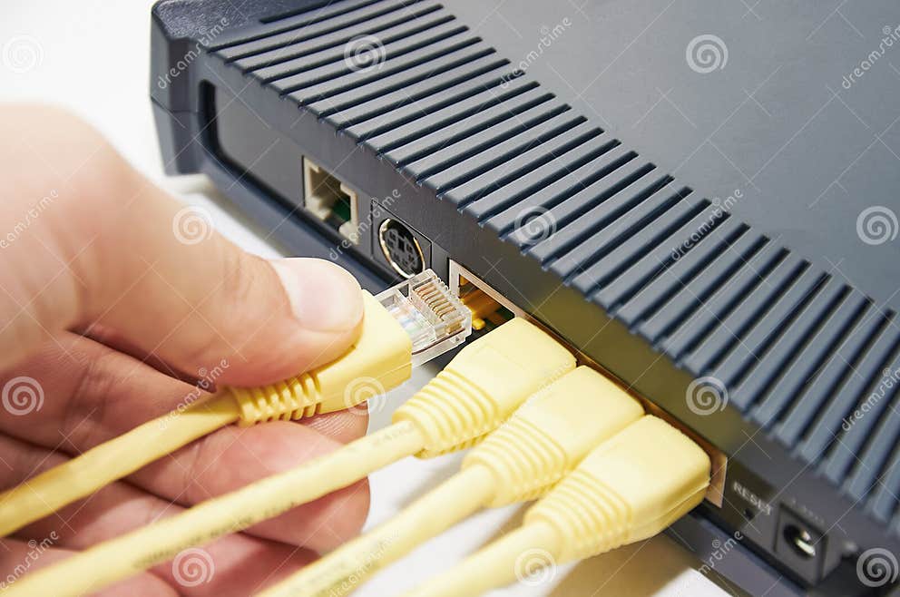 Connect the Cable To the Network Switch Stock Image - Image of ...