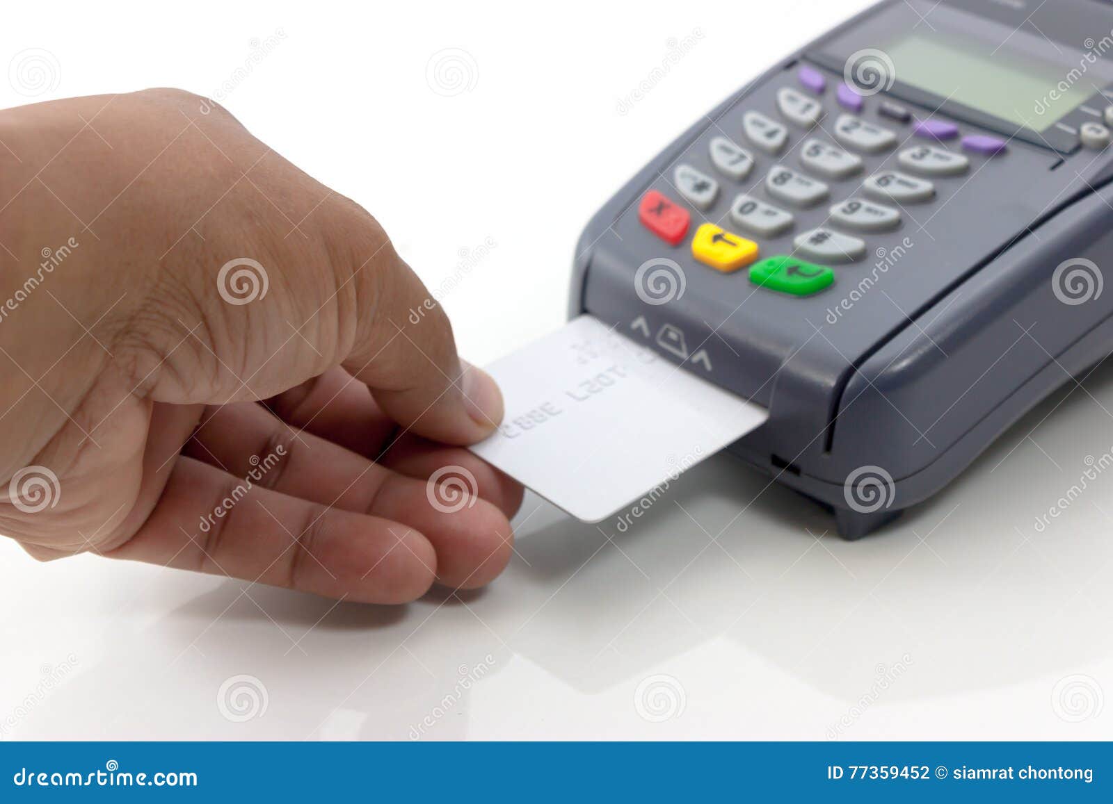 Connect Card Payment Terminal Isolated on White. Stock Photo - Image of ...