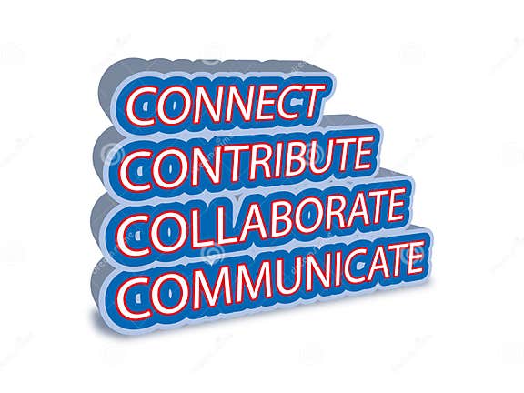 Connect Collaborate Communicate Contribute Stock Vector - Illustration ...