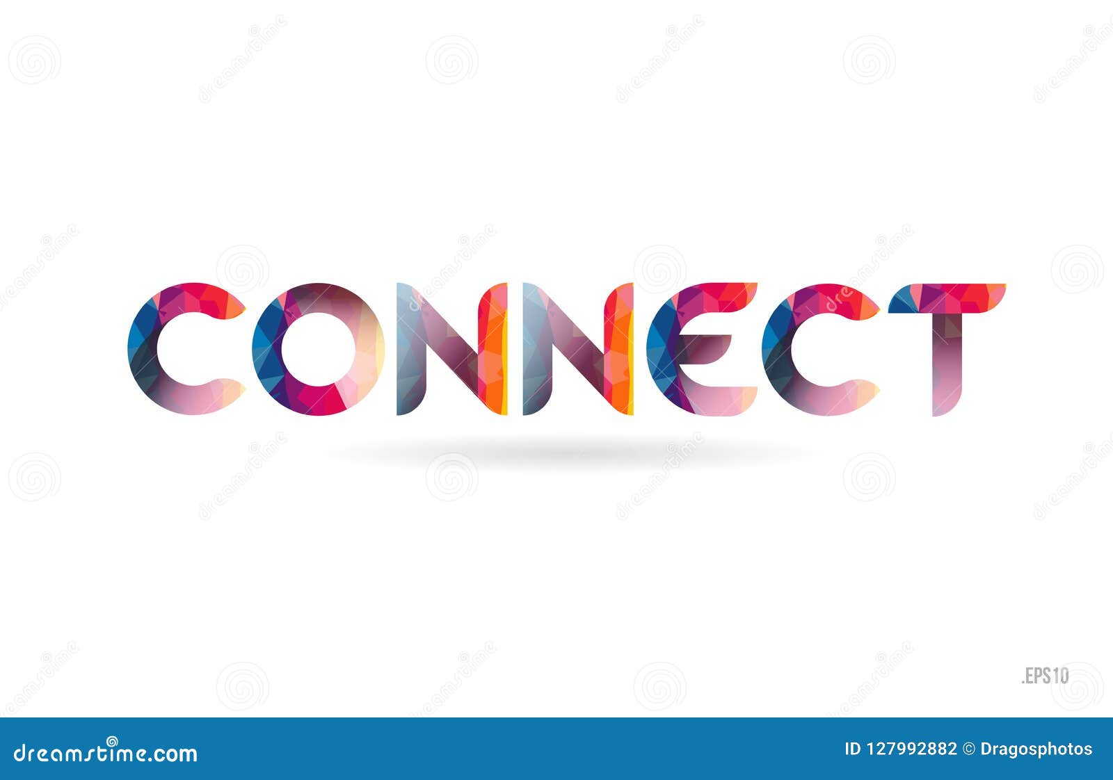 Connect Colored Rainbow Word Text Suitable for Logo Design Stock Vector ...