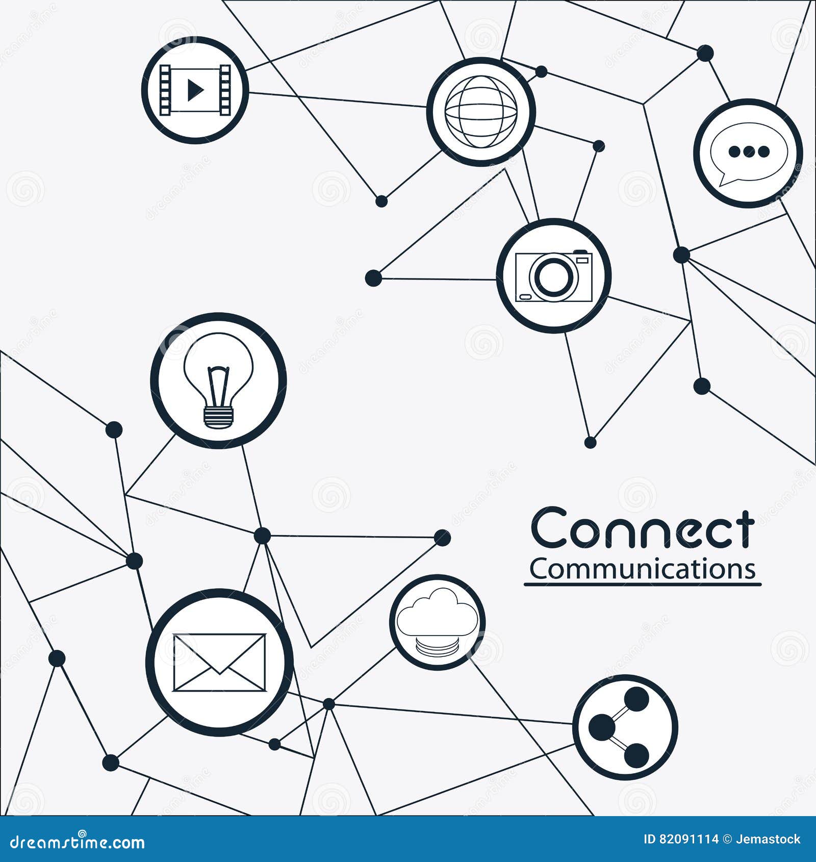 Connect Communications Social Network Icon Stock Vector - Illustration ...