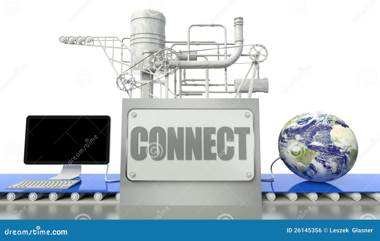 Connect Concept, Computer and Earth Globe Stock Illustration ... Connect Concept, Computer and Earth Globe Stock Illustration ...