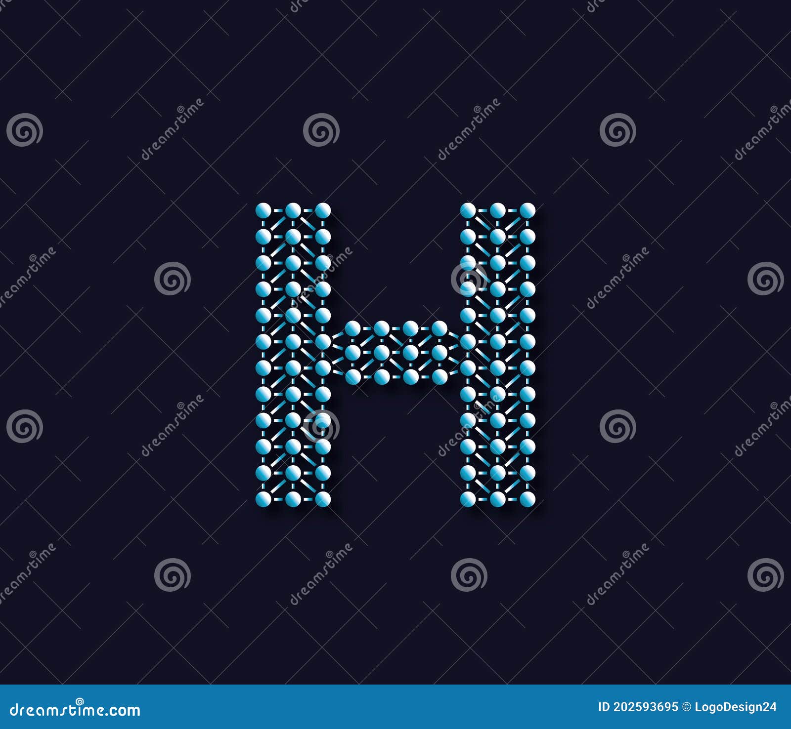 H Alphabet Creative Technology Connections Data Store Logo Design ...