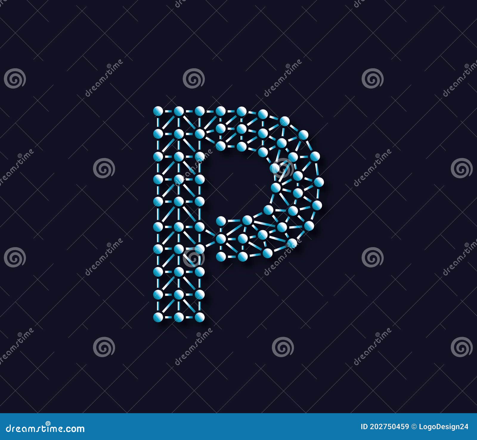 P Alphabet Creative Technology Connections Data Store Logo Design ...