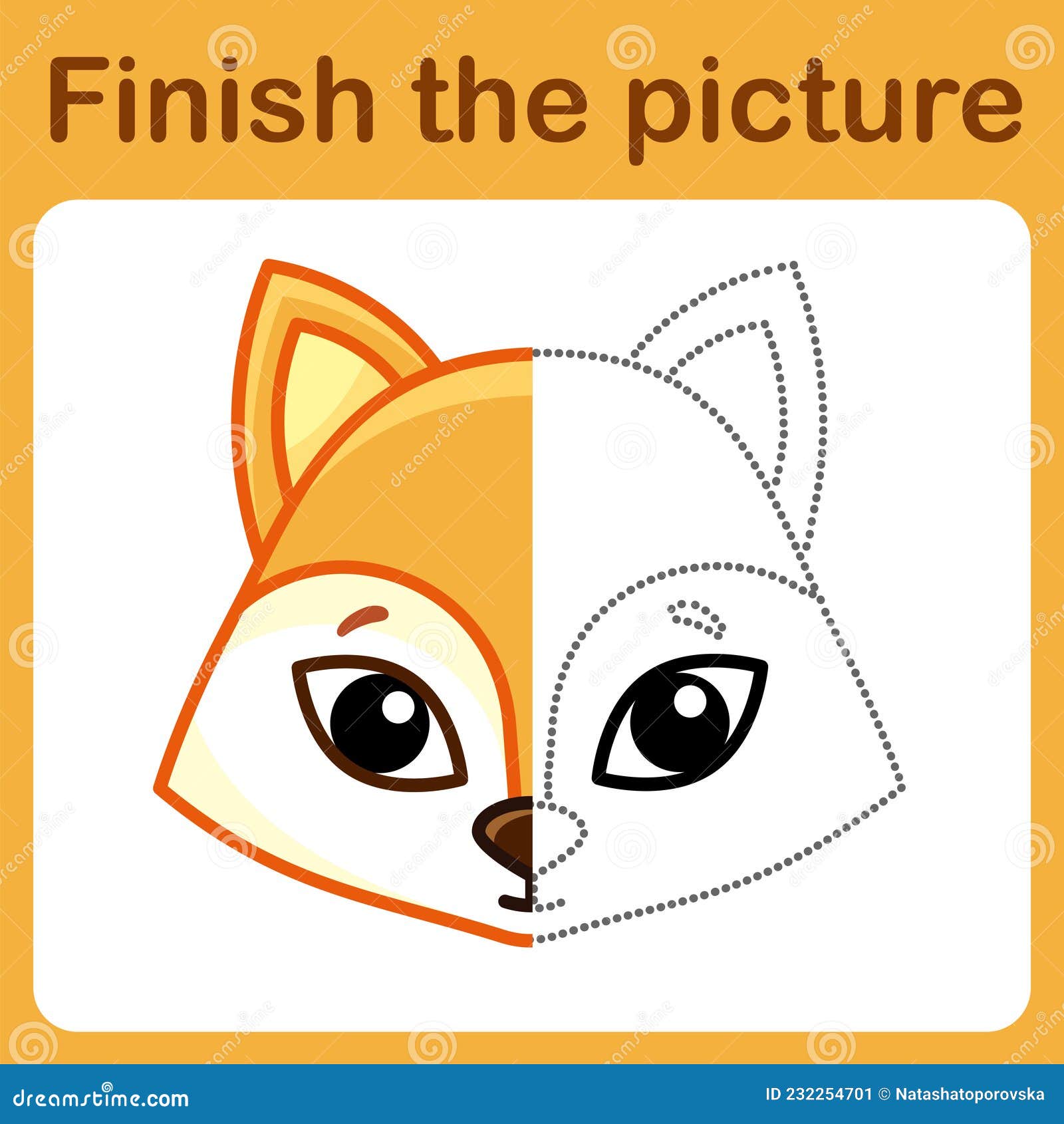 Connect The Dot And Complete The Picture. Simple Coloring Fox. Drawing ...