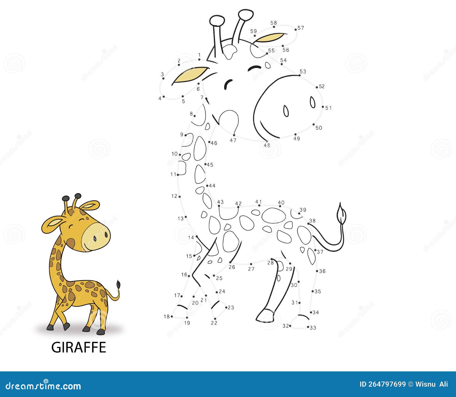 Giraffe Connect The Dots And Color Cartoon Vector | CartoonDealer.com ... Giraffe Connect The Dots And Color Cartoon Vector | CartoonDealer.com ...