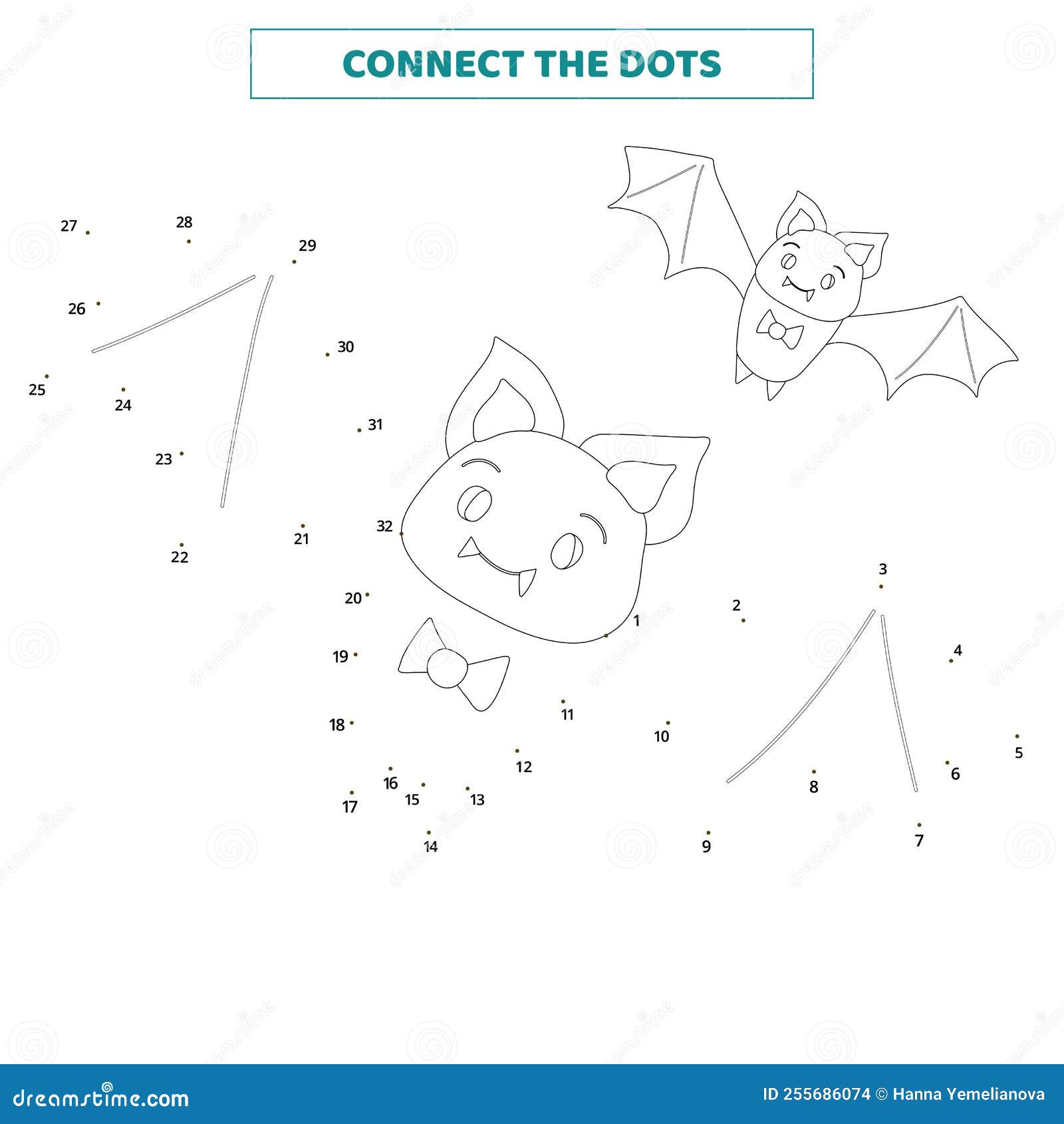 Connect the Dots for the Bat Stock Illustration - Illustration of logic ...