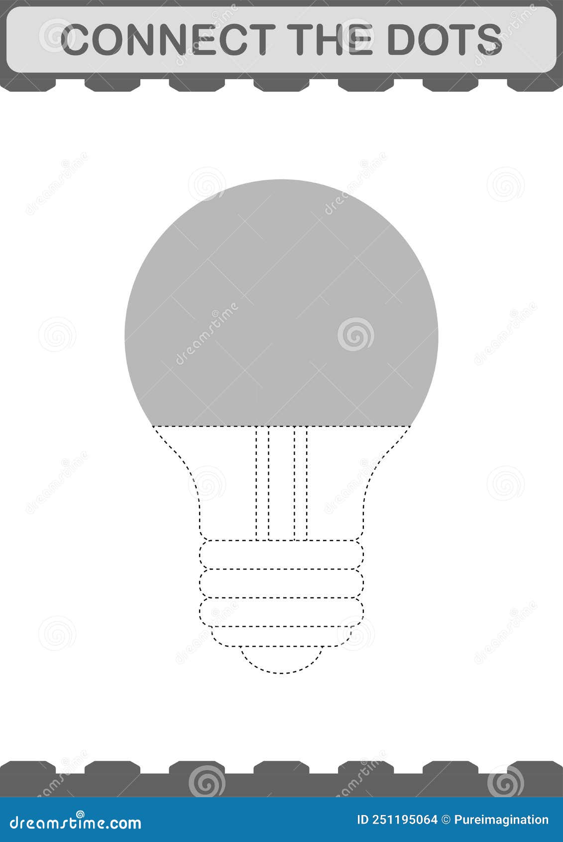 Connect the Dots Bulb. Worksheet for Kids Stock Vector - Illustration ...
