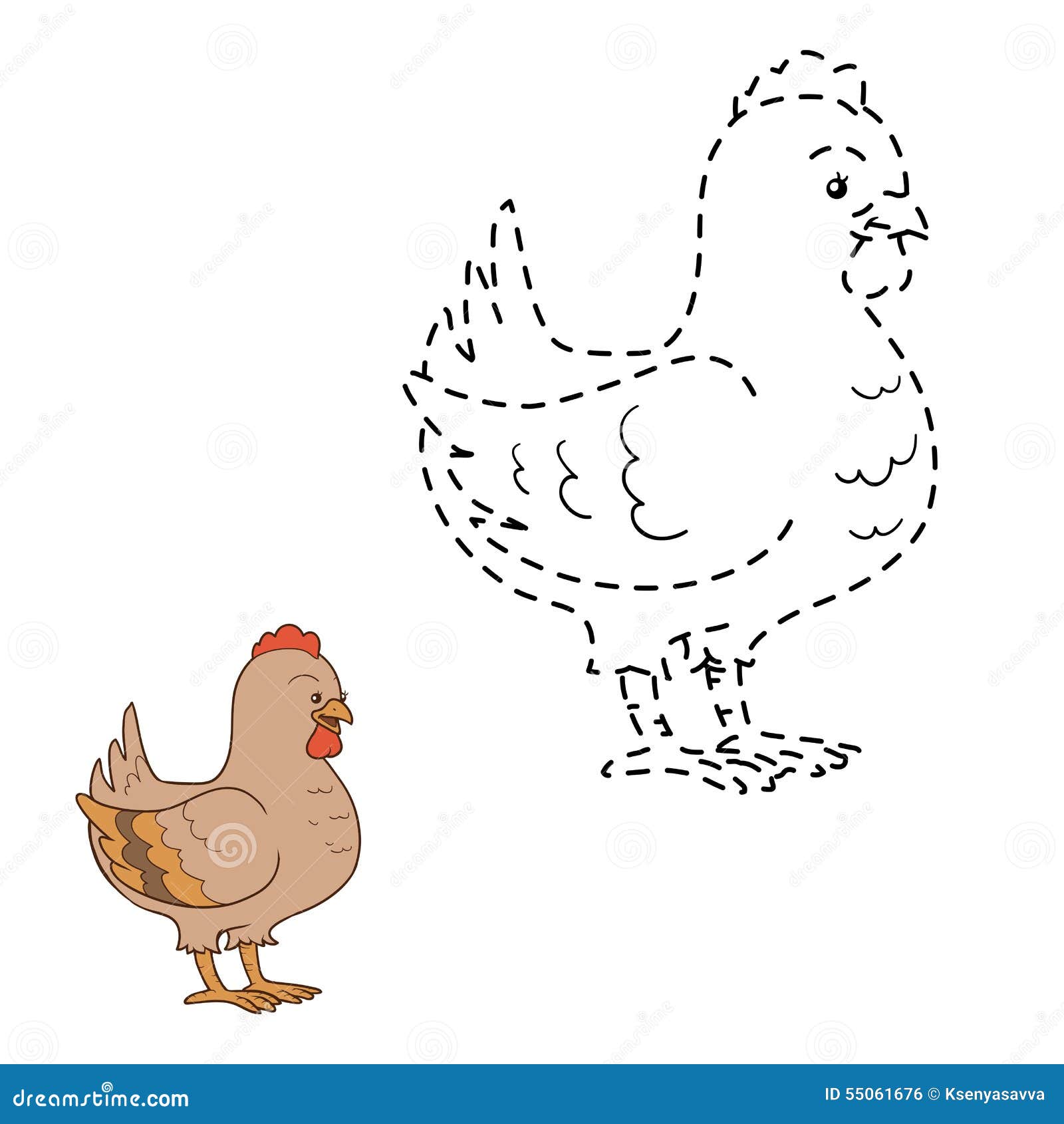Connect the dots (chicken) stock vector. Illustration of link - 55061676