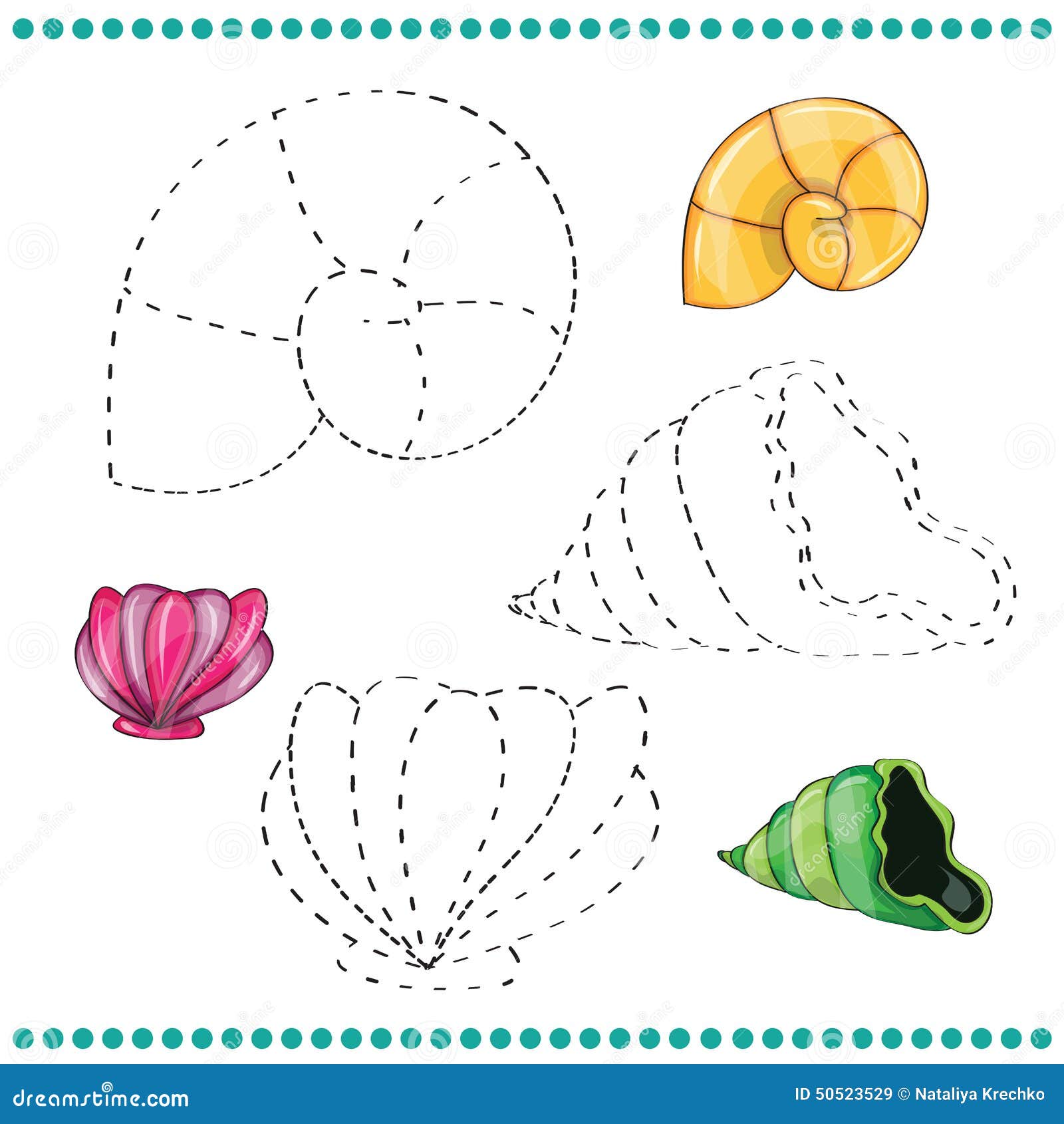 Connect the Dots and Coloring Page - Sea Stock Vector - Illustration of ...