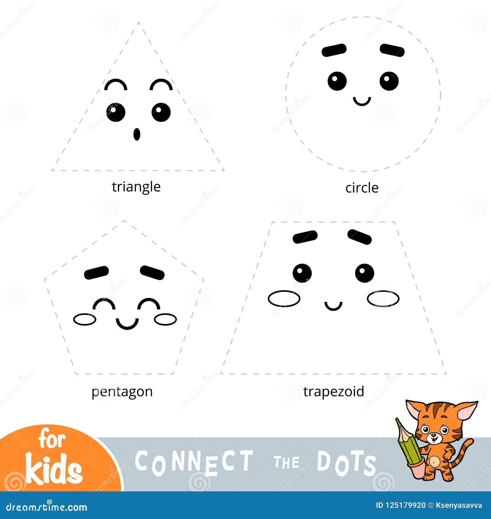 Connect the Dots, Education Game for Children. Geometric Shapes Stock ... Connect the Dots, Education Game for Children. Geometric Shapes Stock ...
