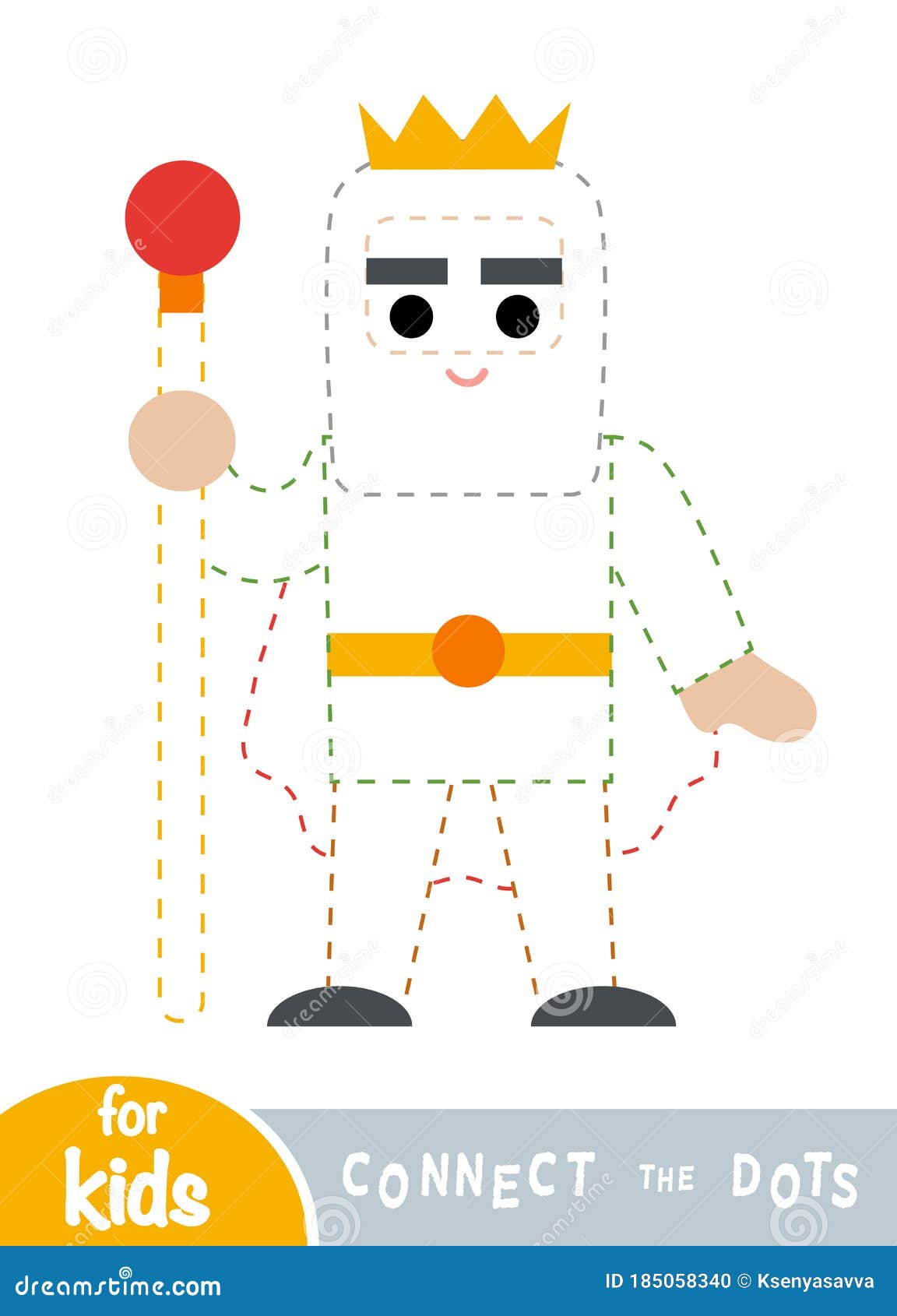 Connect the Dots, Education Game, King Stock Vector - Illustration of ...