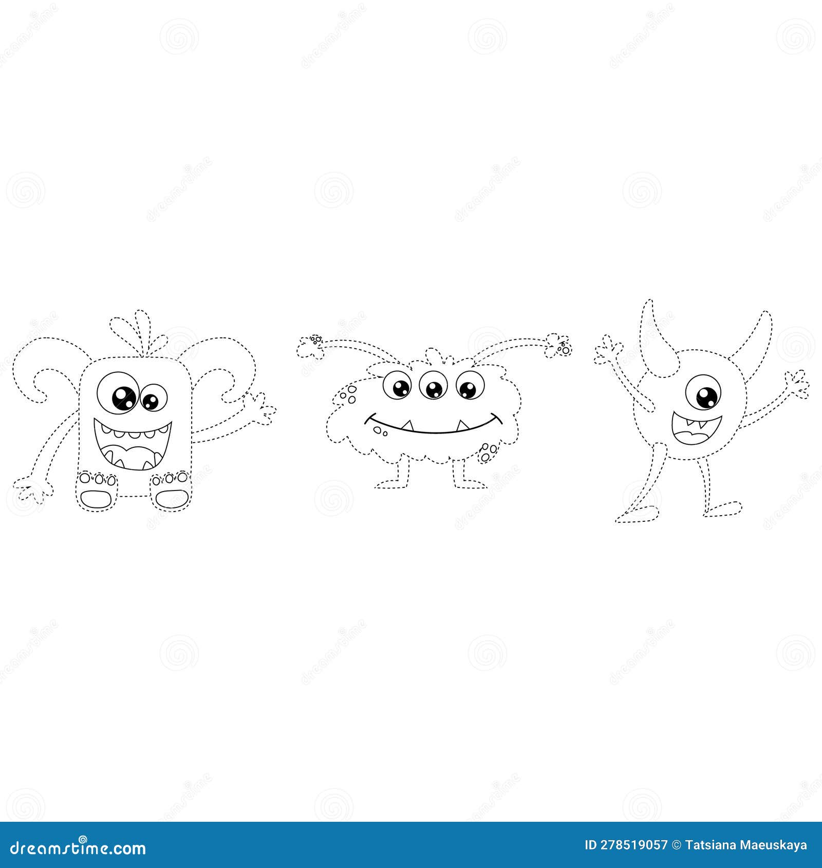 Connect the Dots, Educational Game for Kids, Cartoon Monsters, Aliens ...