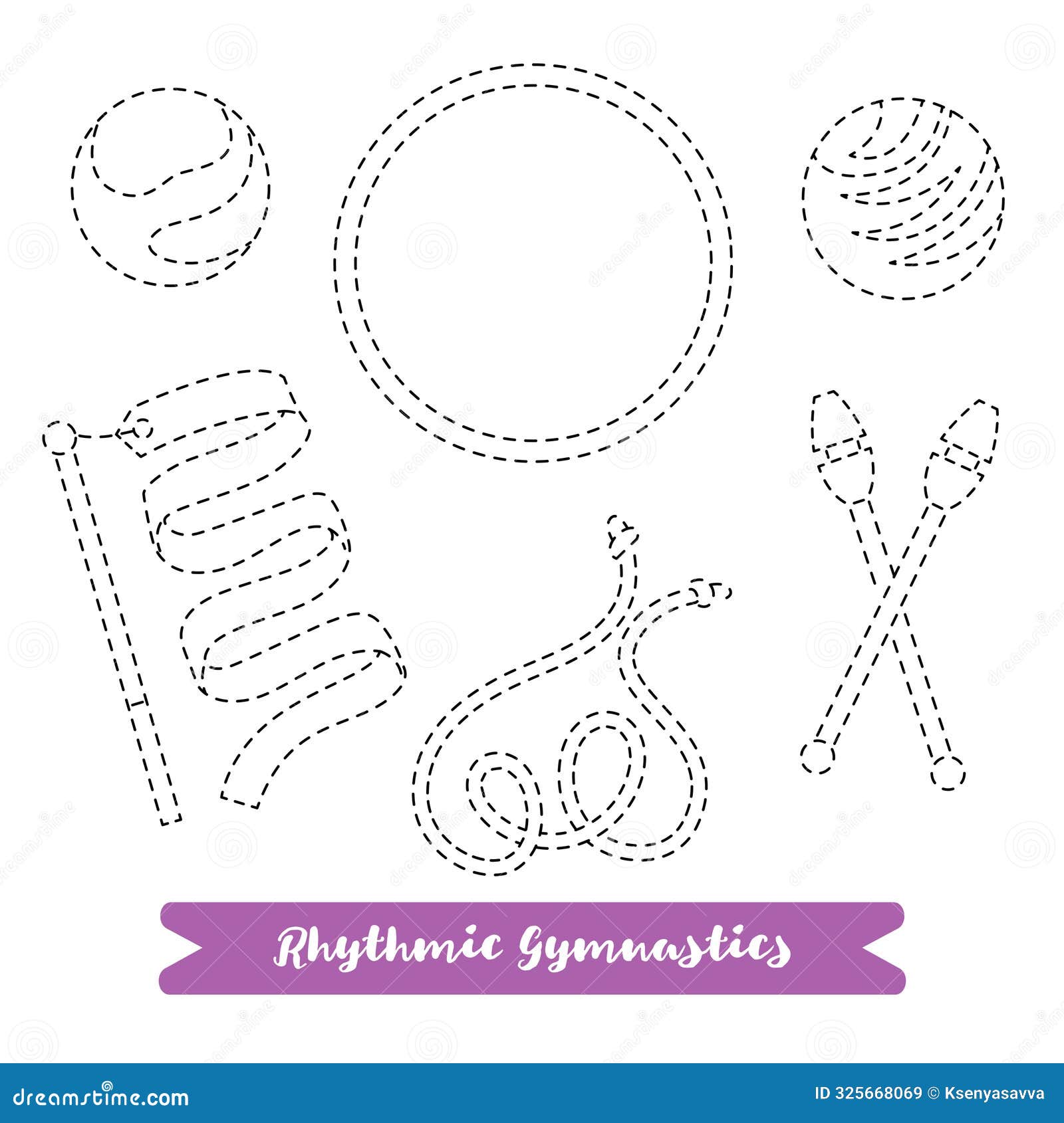 Connect The Dots, Educational Game For Kids. Set Of Objects For ...