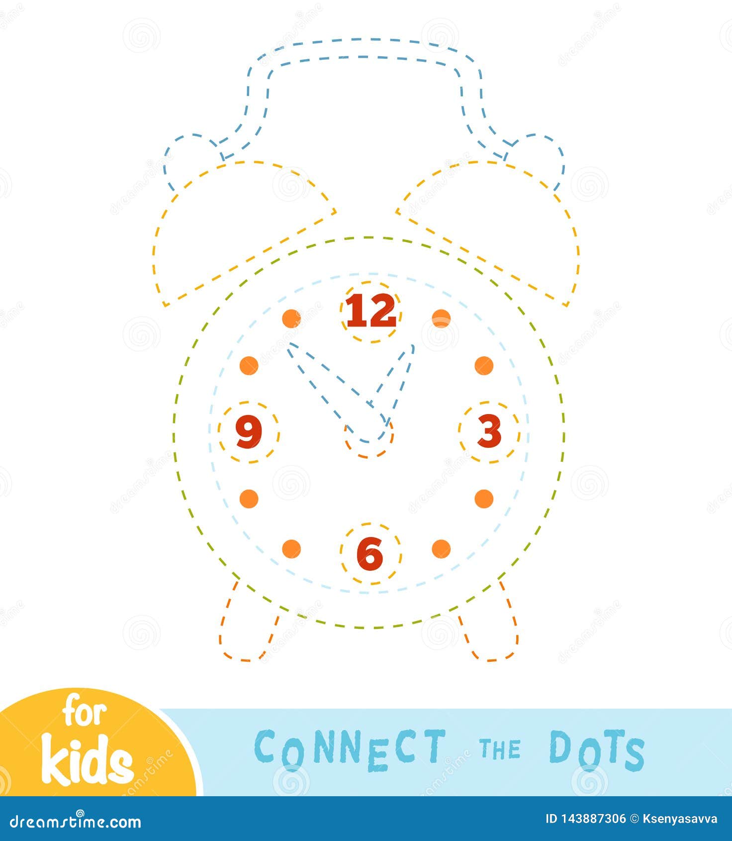 Connect the Dots, Game for Children, Alarm Clock Stock Vector ...