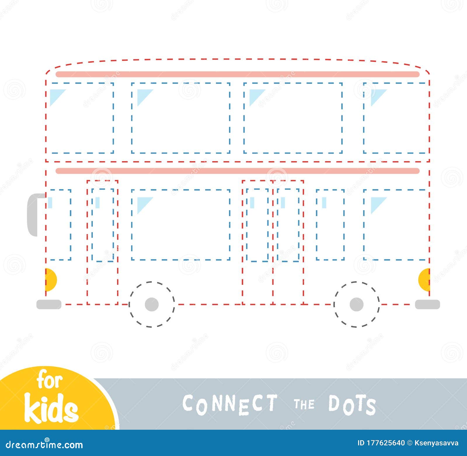 Connect the Dots, Game for Children, Double-decker Bus Stock Vector ...
