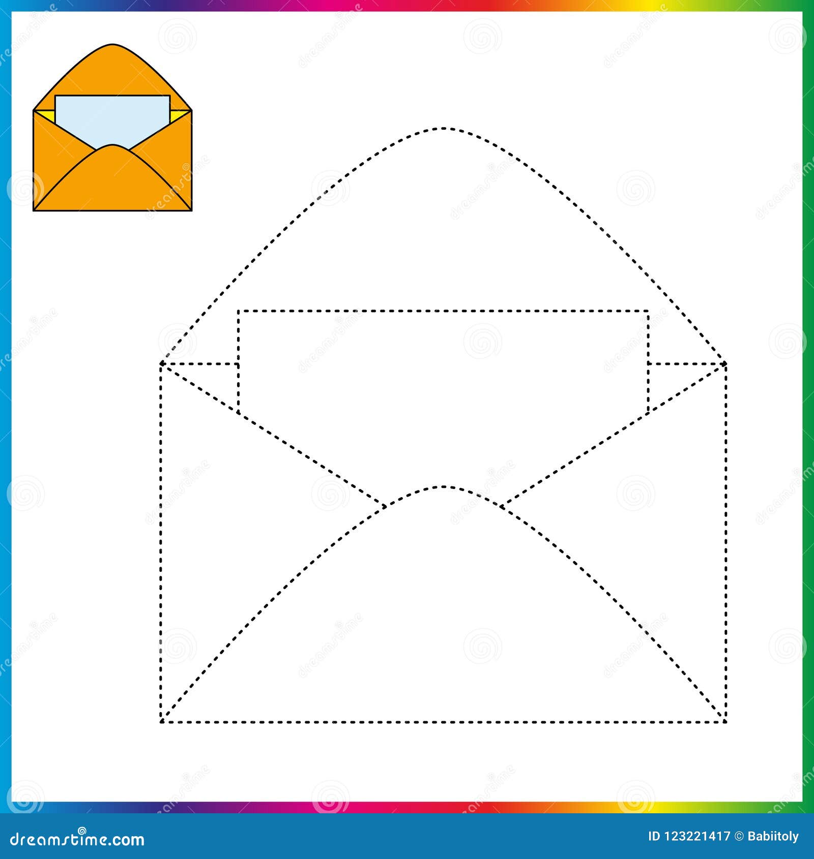 Open Envelope Coloring Page