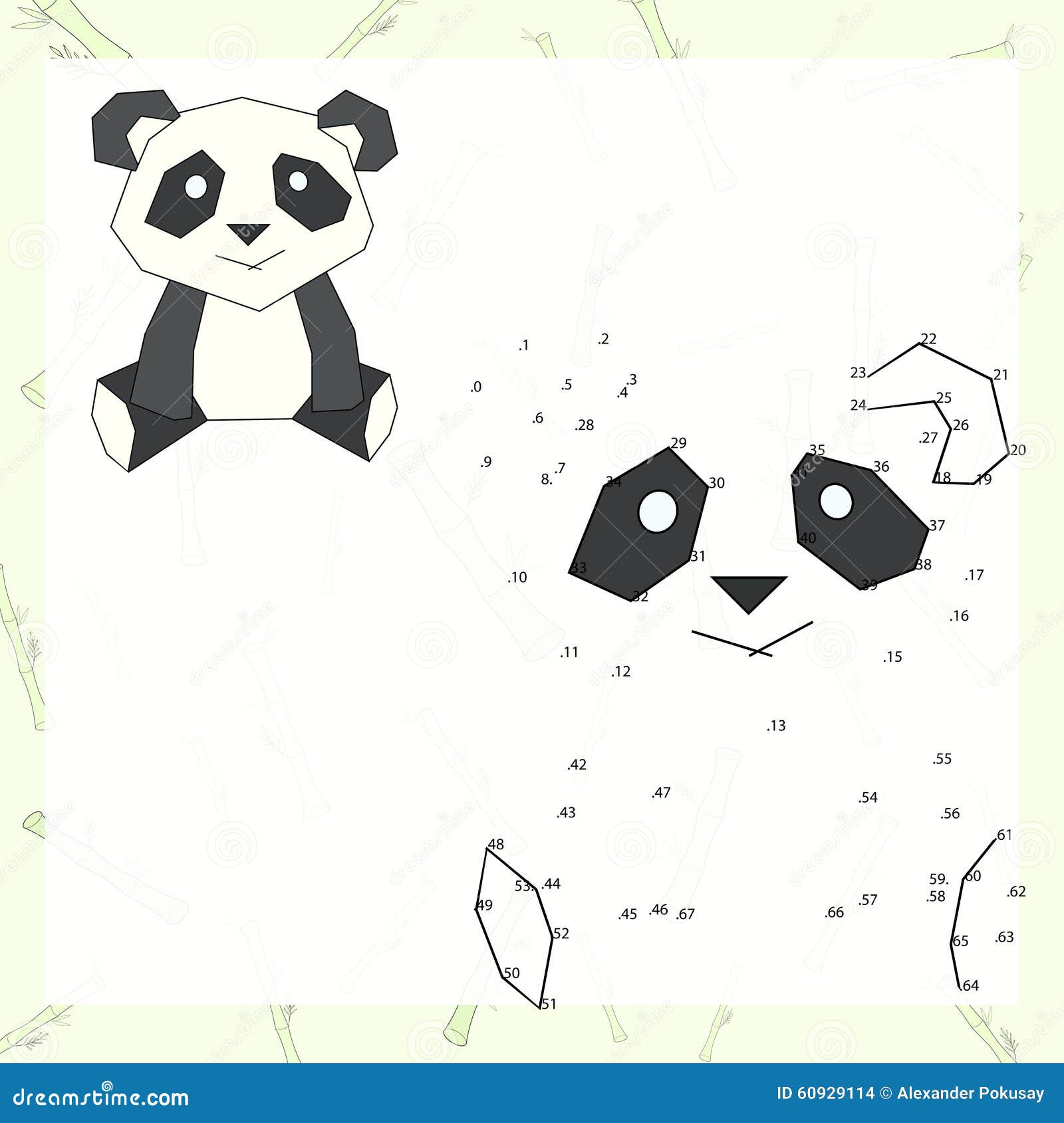 Connect the Dots Game Panda Vector Illustration Stock Vector ...