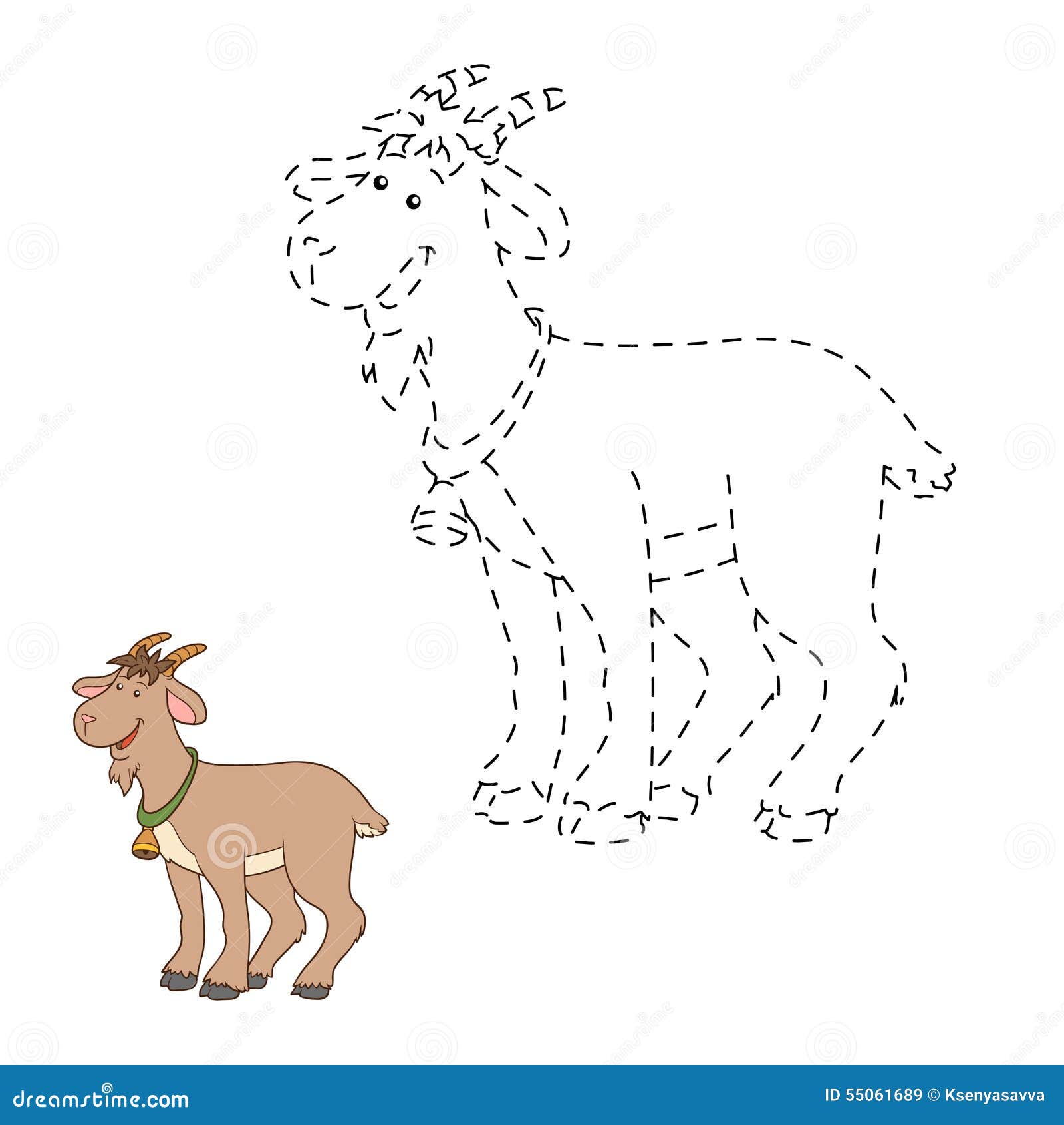 Connect The Dots (goat) Cartoon Vector | CartoonDealer.com #55061689