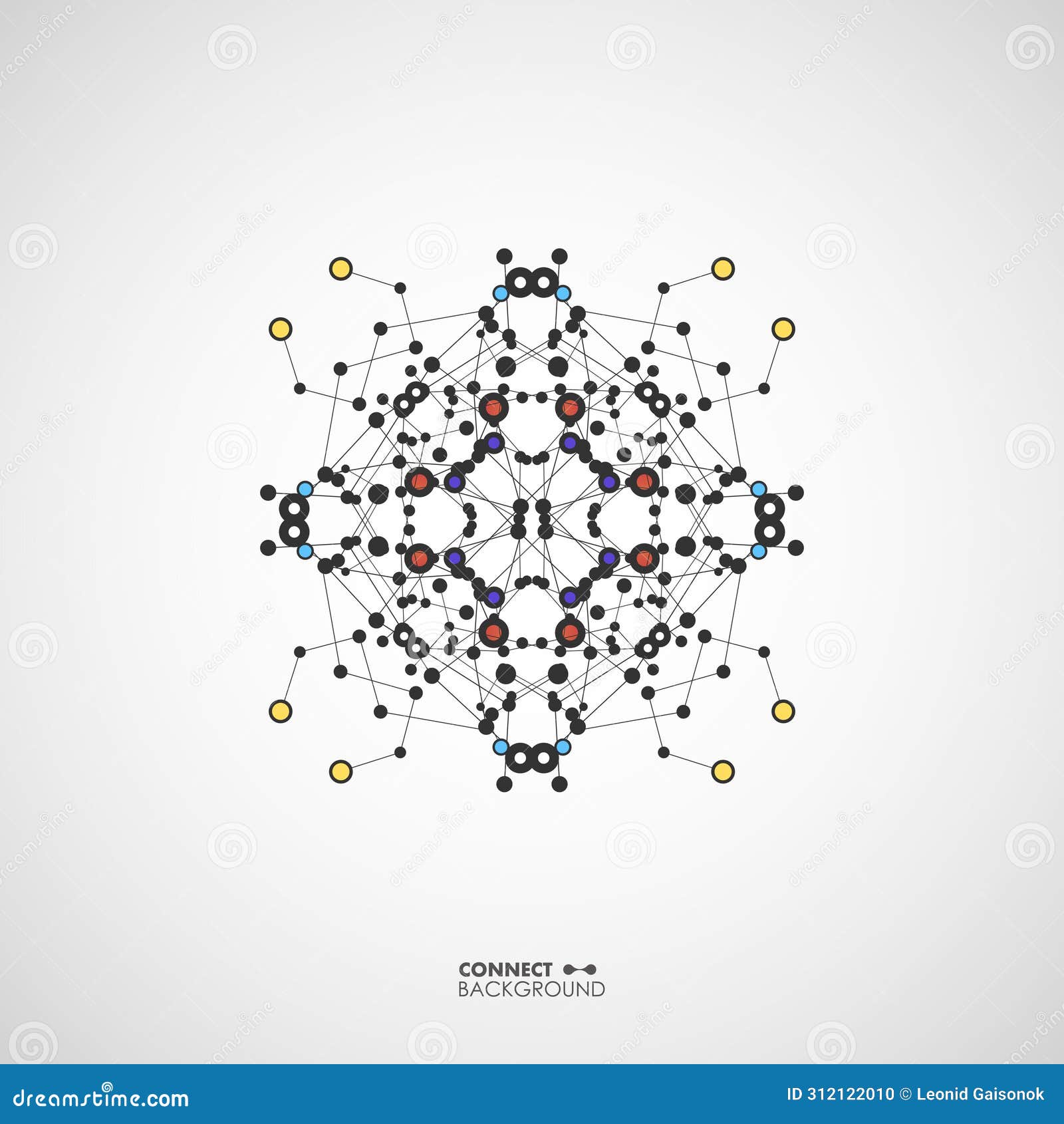 Connect Dots and Lines. Vector Abstract Figure Stock Illustration ...