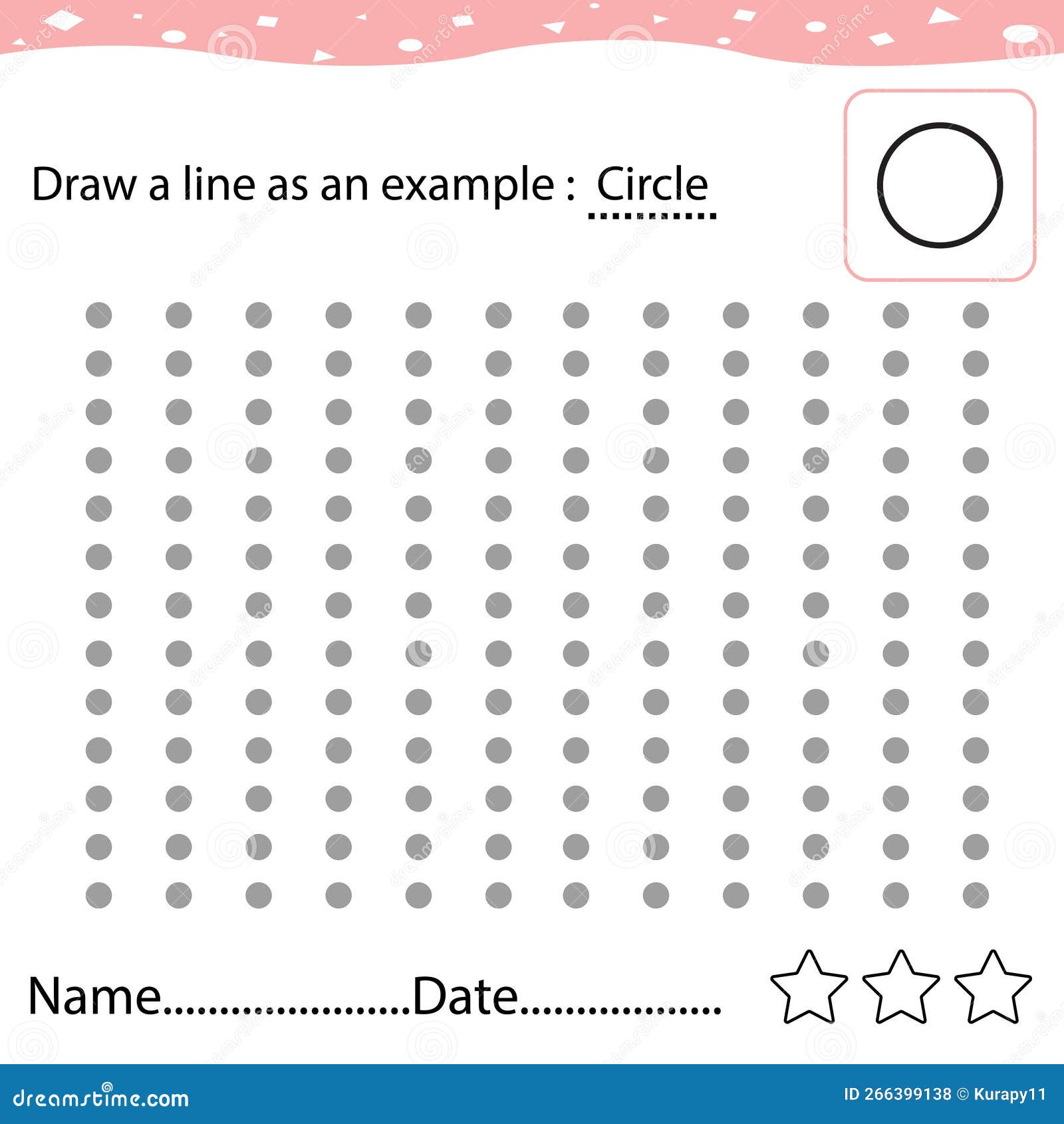 Connect Dots with Straight Lines and Draw Circle. Worksheet for ...
