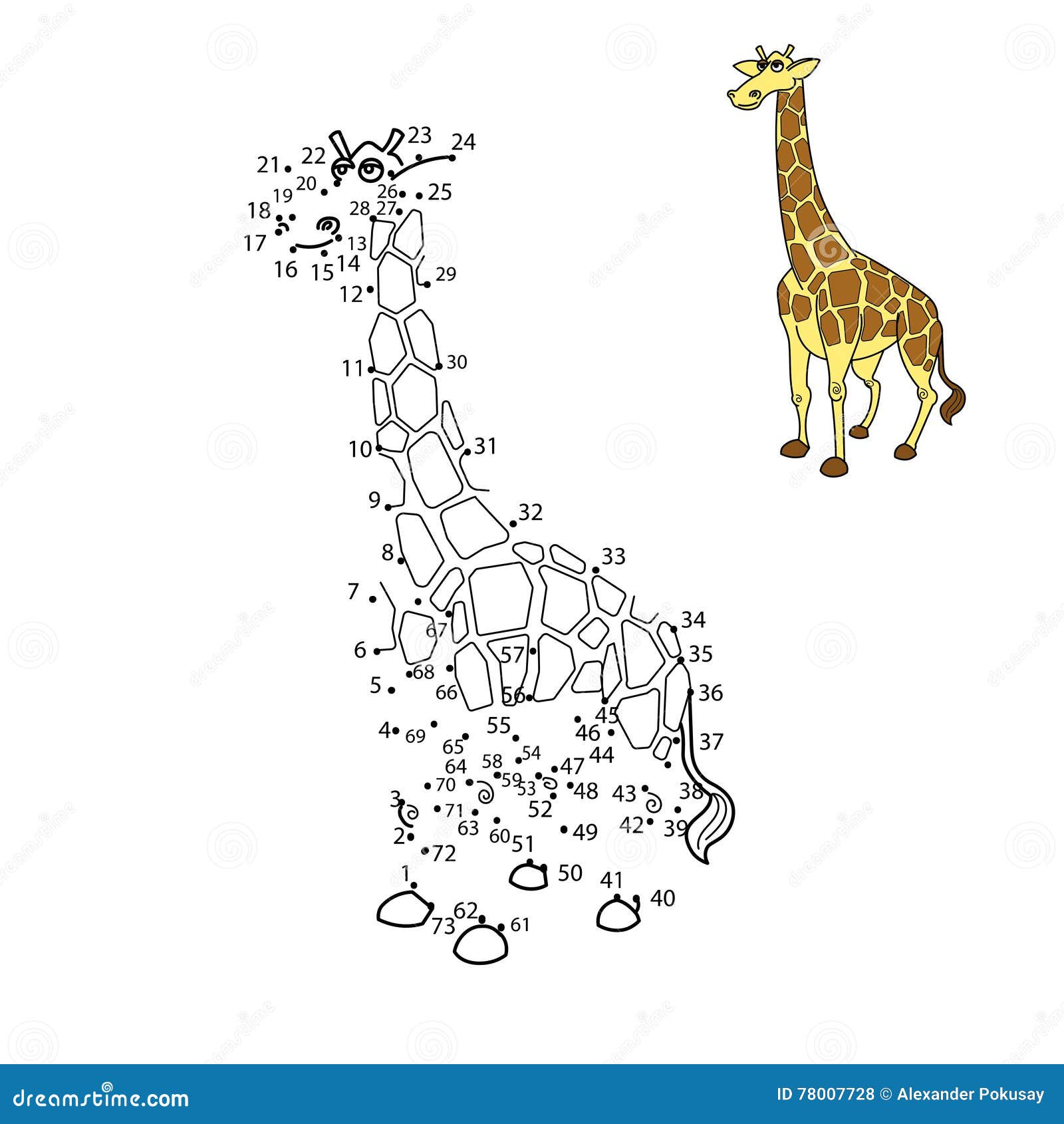 Connect the Dots To Draw Animal Stock Vector - Illustration of graphics ...