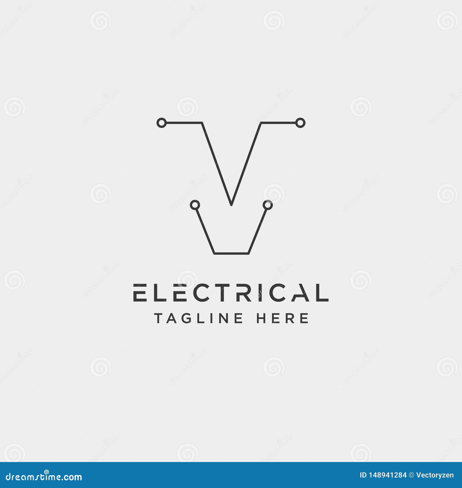 Connect or Electrical V Logo Design Vector Icon Element Isolated Stock ...