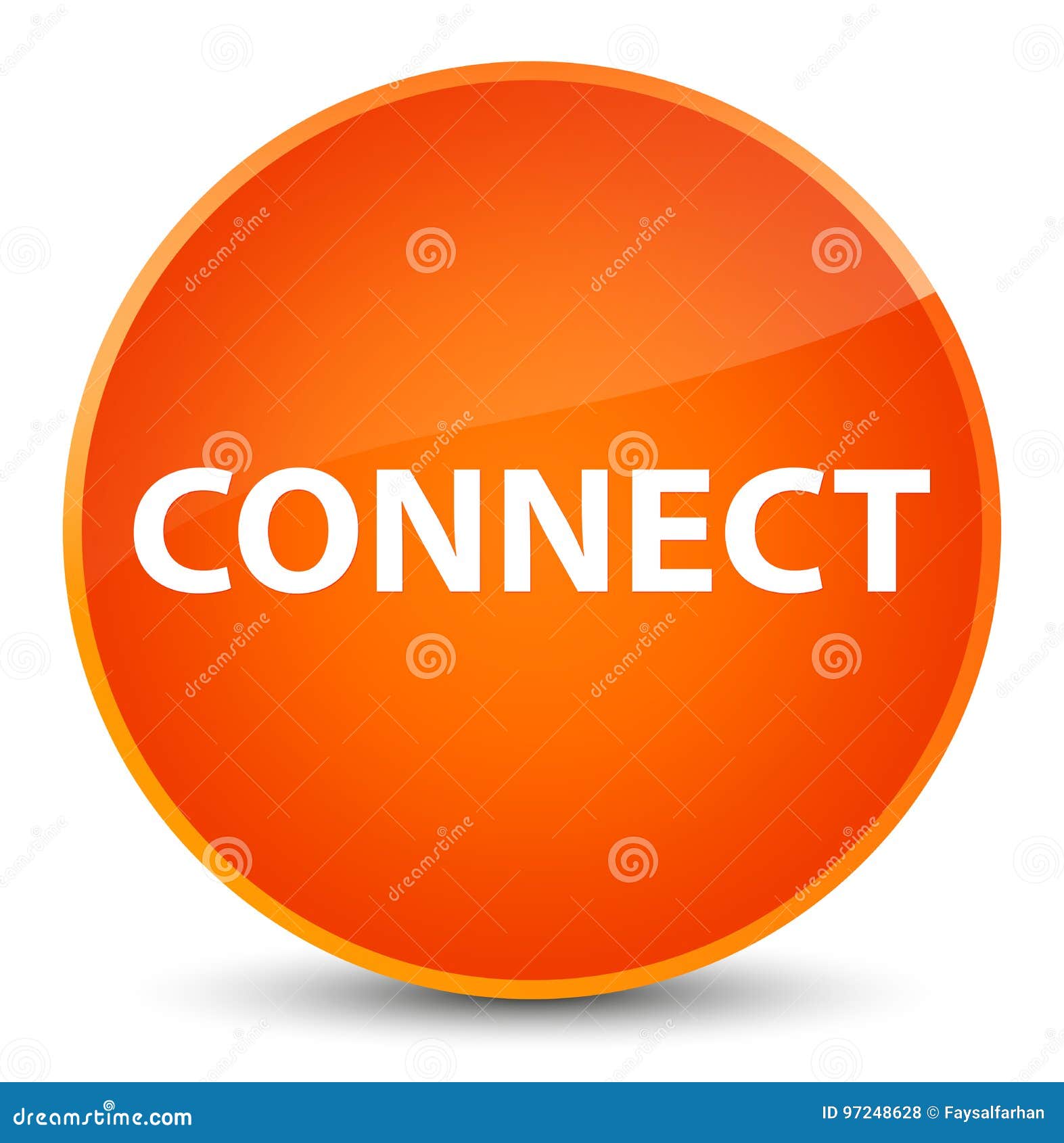 Connect Elegant Orange Round Button Stock Illustration - Illustration ...
