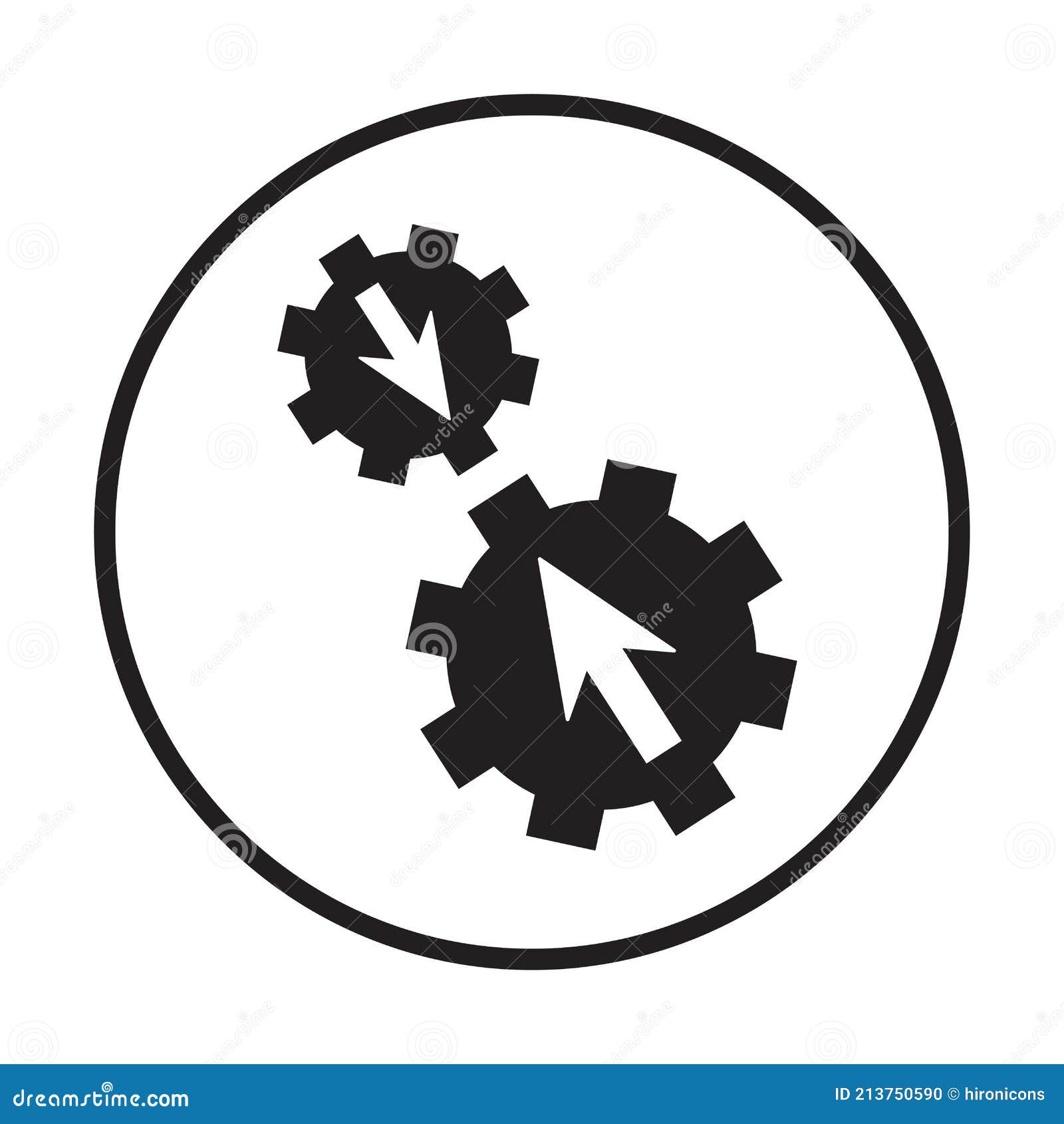 Connect Gears, Integration Process, System Settings Icon. Gray Vector ...